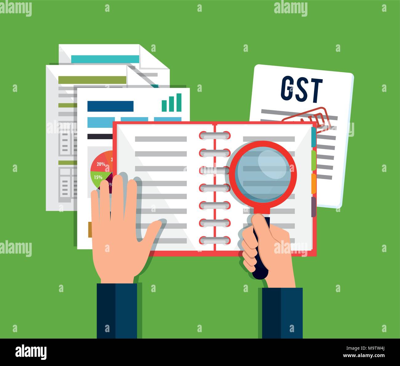 gst time set elements icons vector illustration design Stock Vector ...
