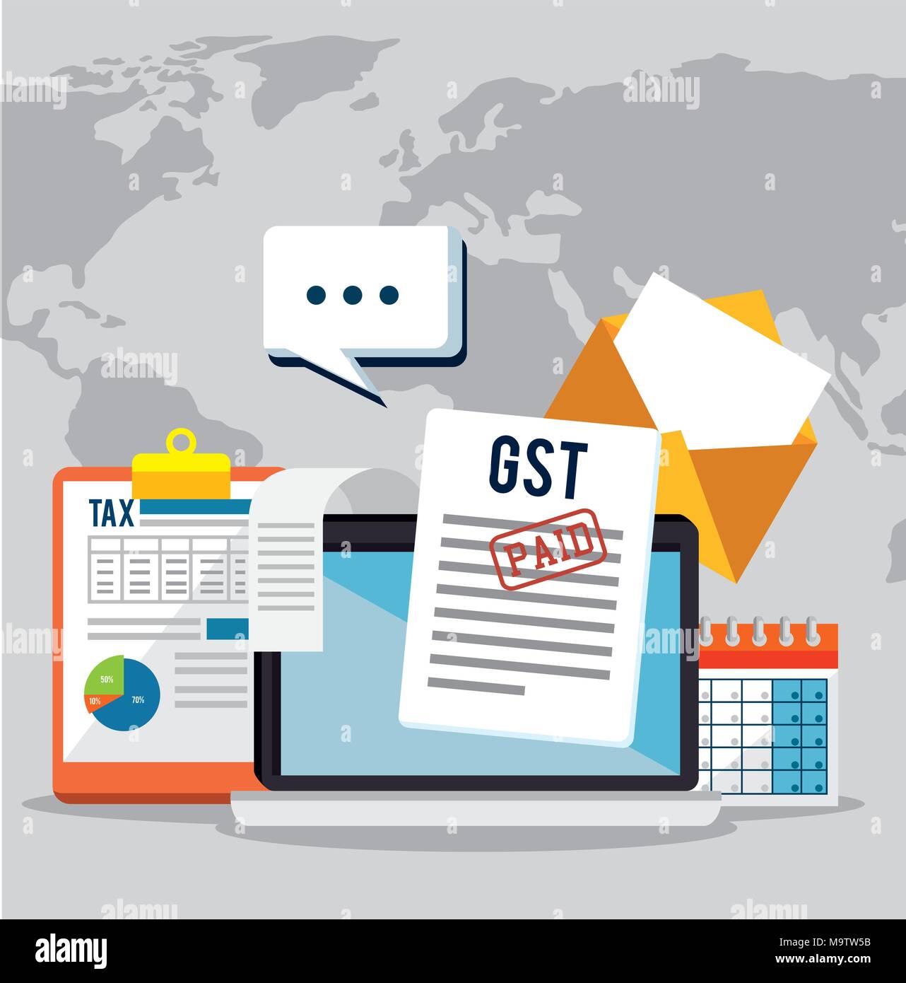 gst time set elements icons vector illustration design Stock Vector ...