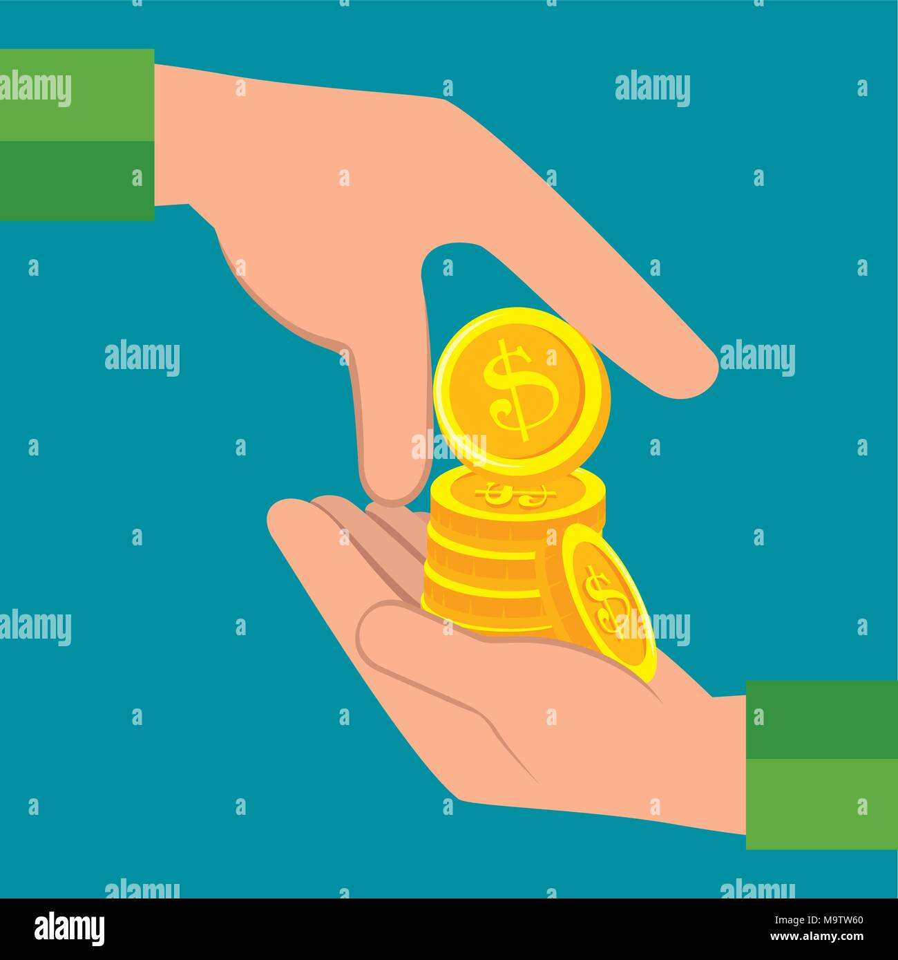 hand pay coins icon vector illustration design Stock Vector Image & Art ...