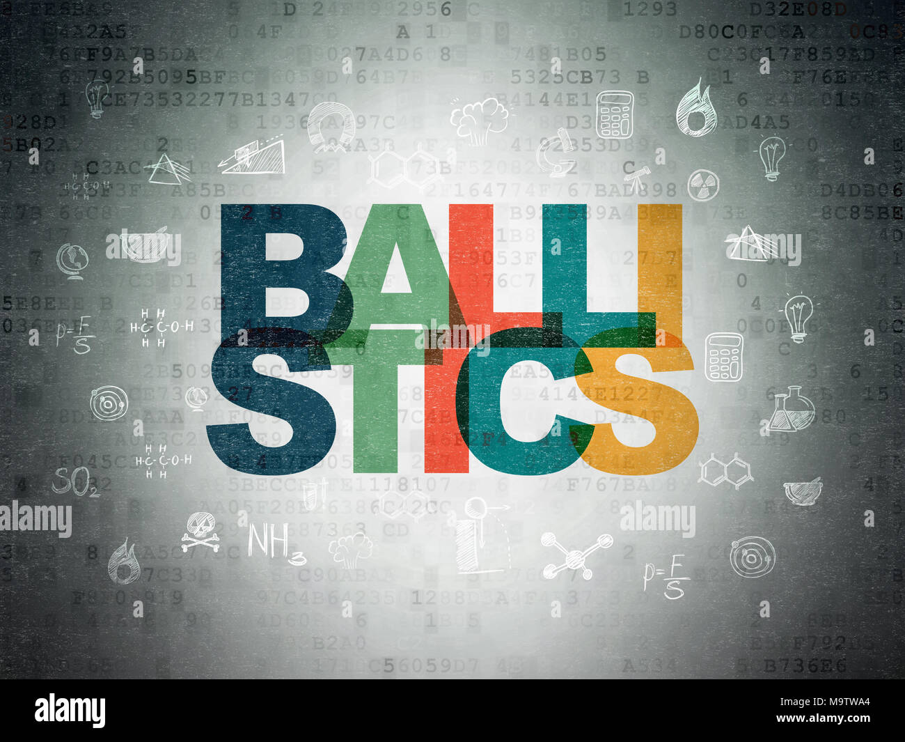 Science concept: Ballistics on Digital Data Paper background Stock ...