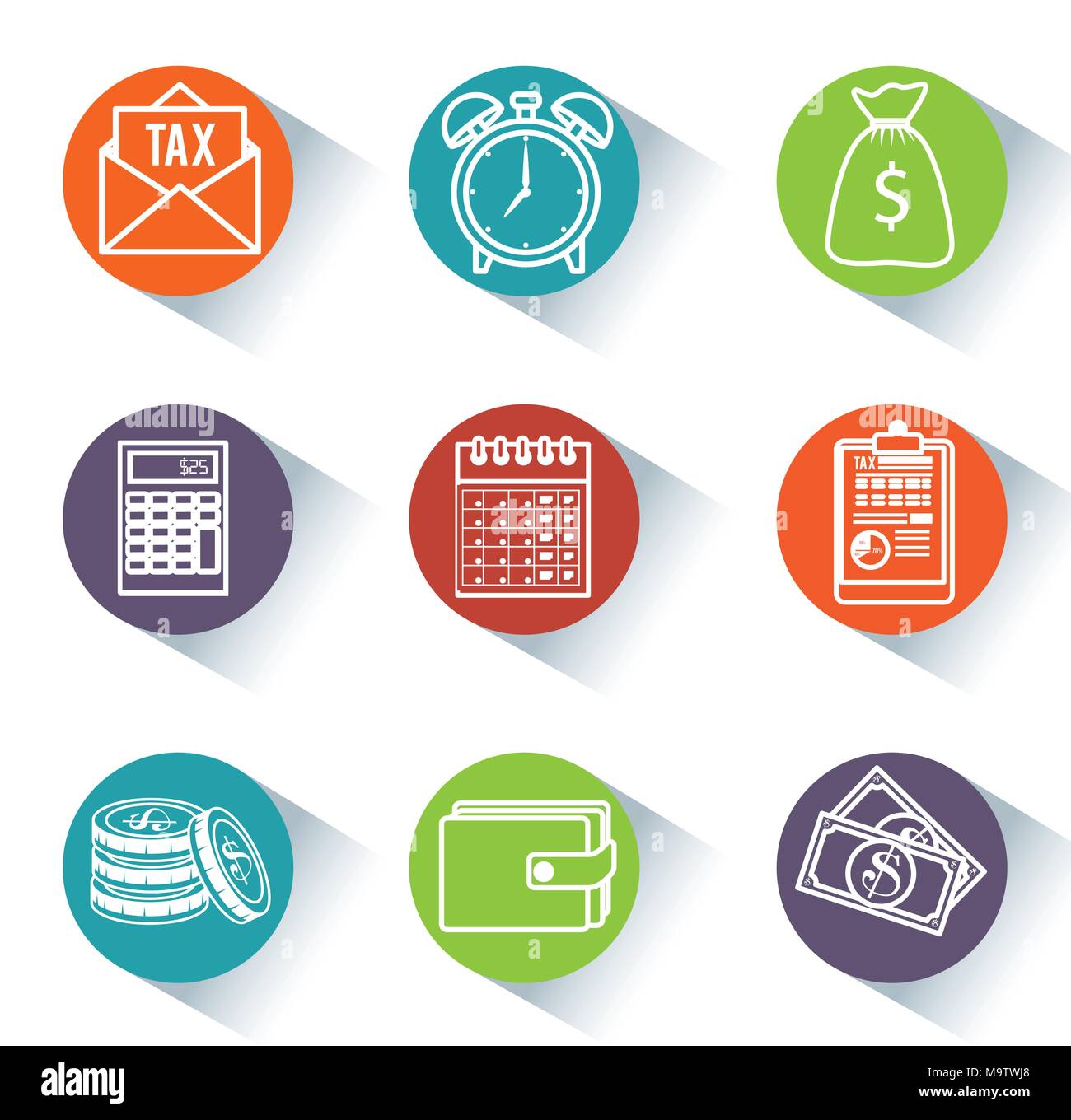 tax return time set icons vector illustration design Stock Vector Image ...