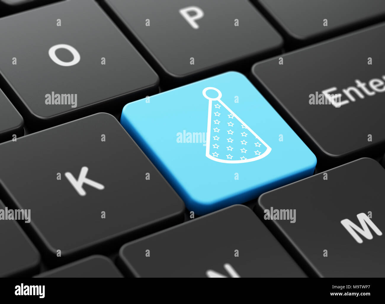 Holiday concept: Party Hat on computer keyboard background Stock Photo ...