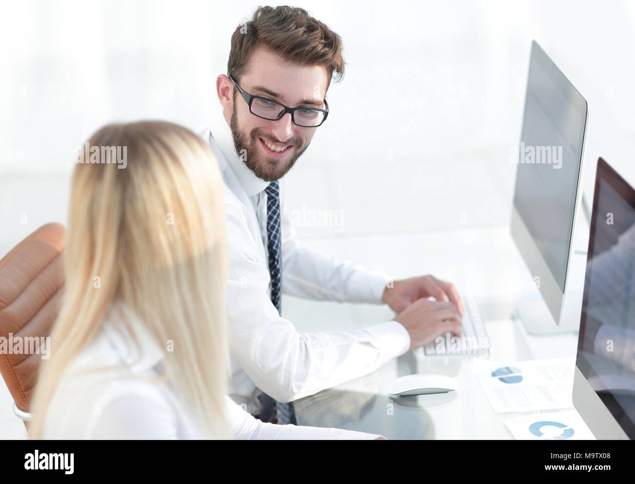closeup of the Manager is typing on the computer keyboard Stock Photo ...