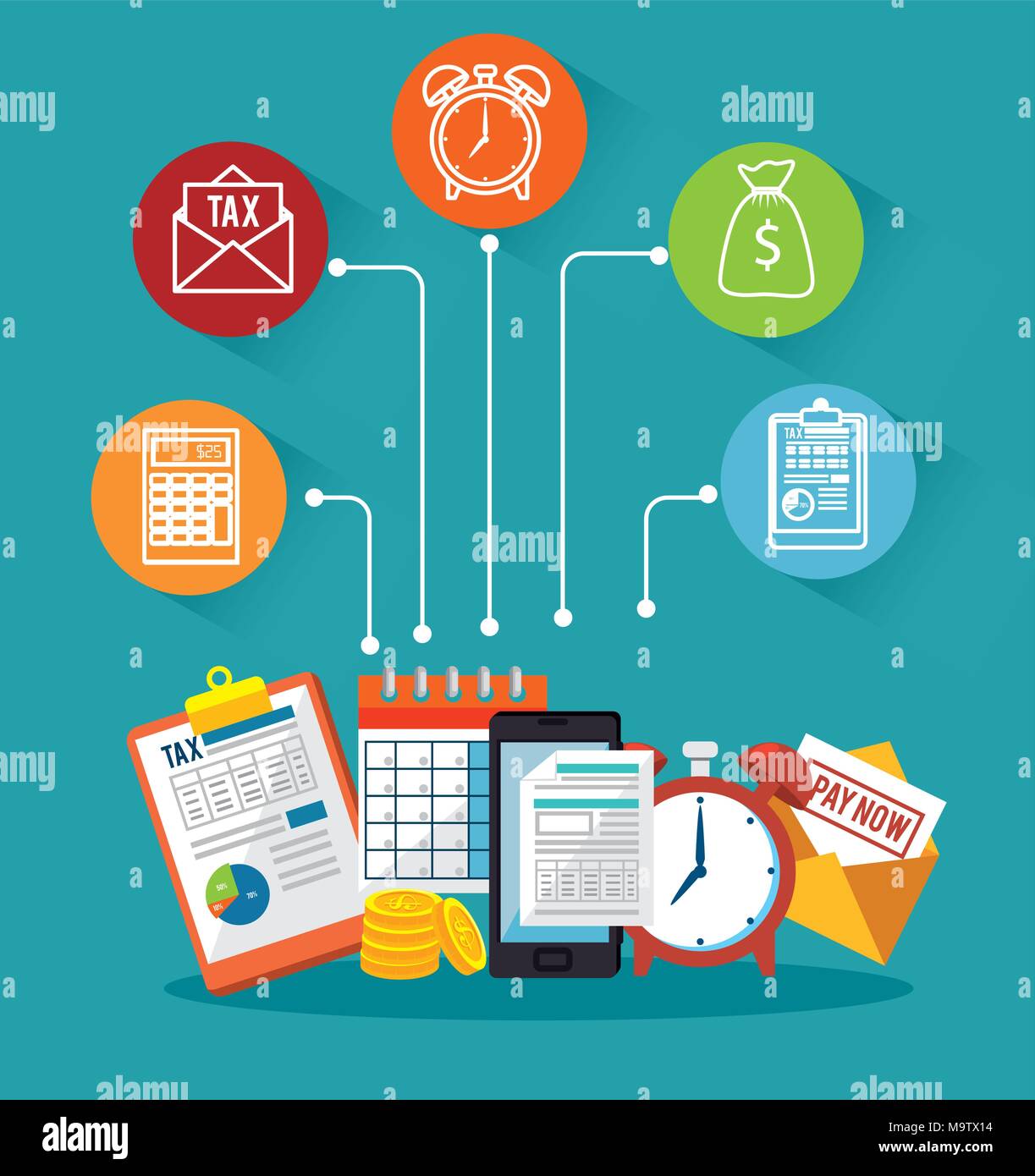 tax return time set icons vector illustration design Stock Vector Image ...