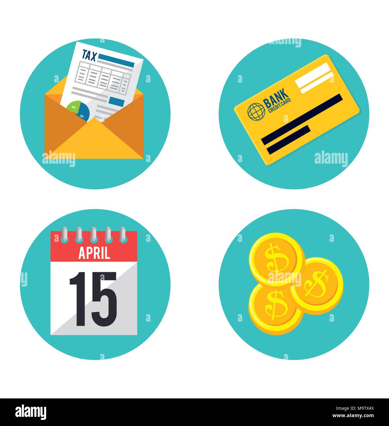 tax return time set icons vector illustration design Stock Vector Image ...
