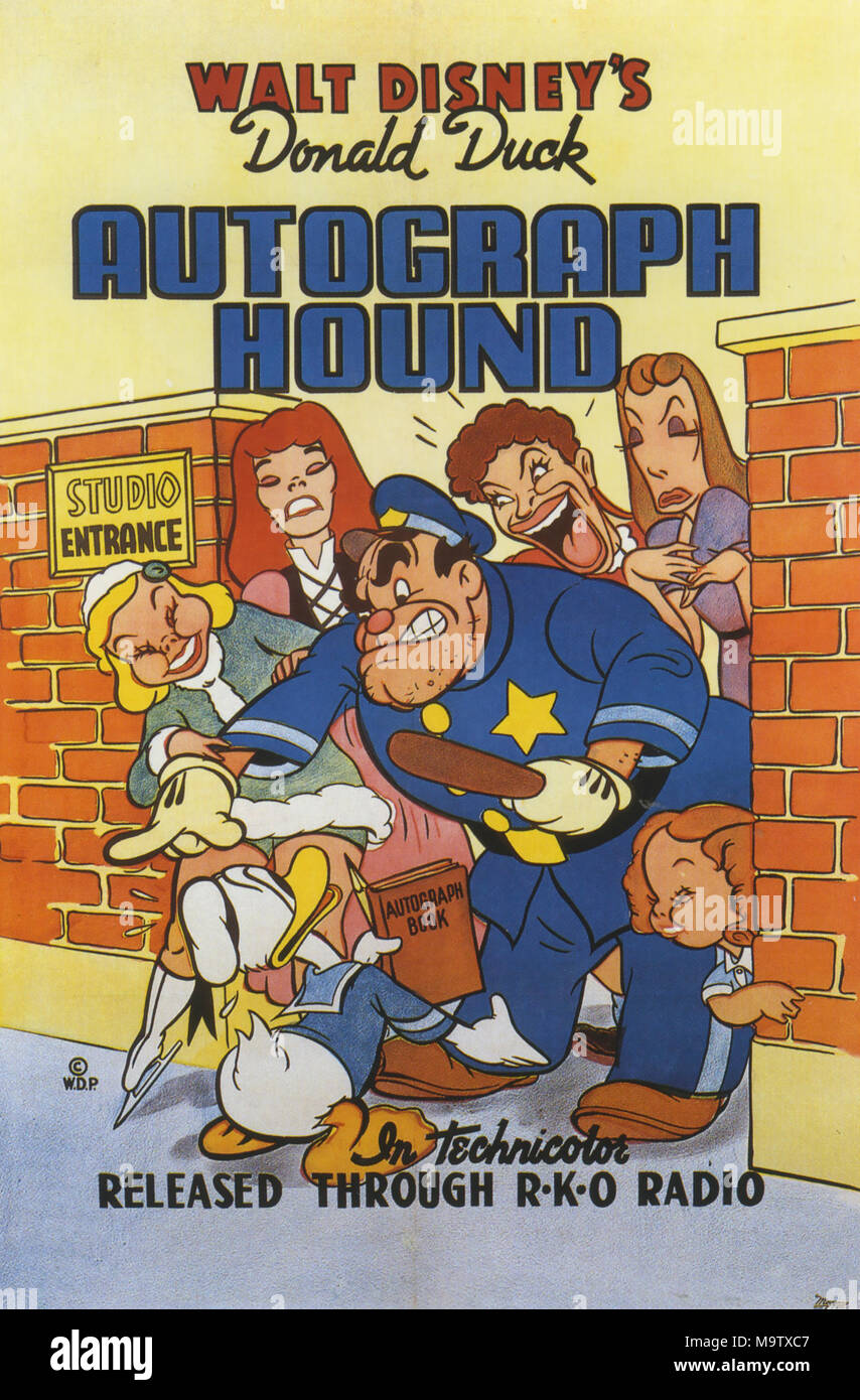 AUTOGRAPH HOUND 1939 Walt Disney Donald Dick cartoon Stock Photo - Alamy
