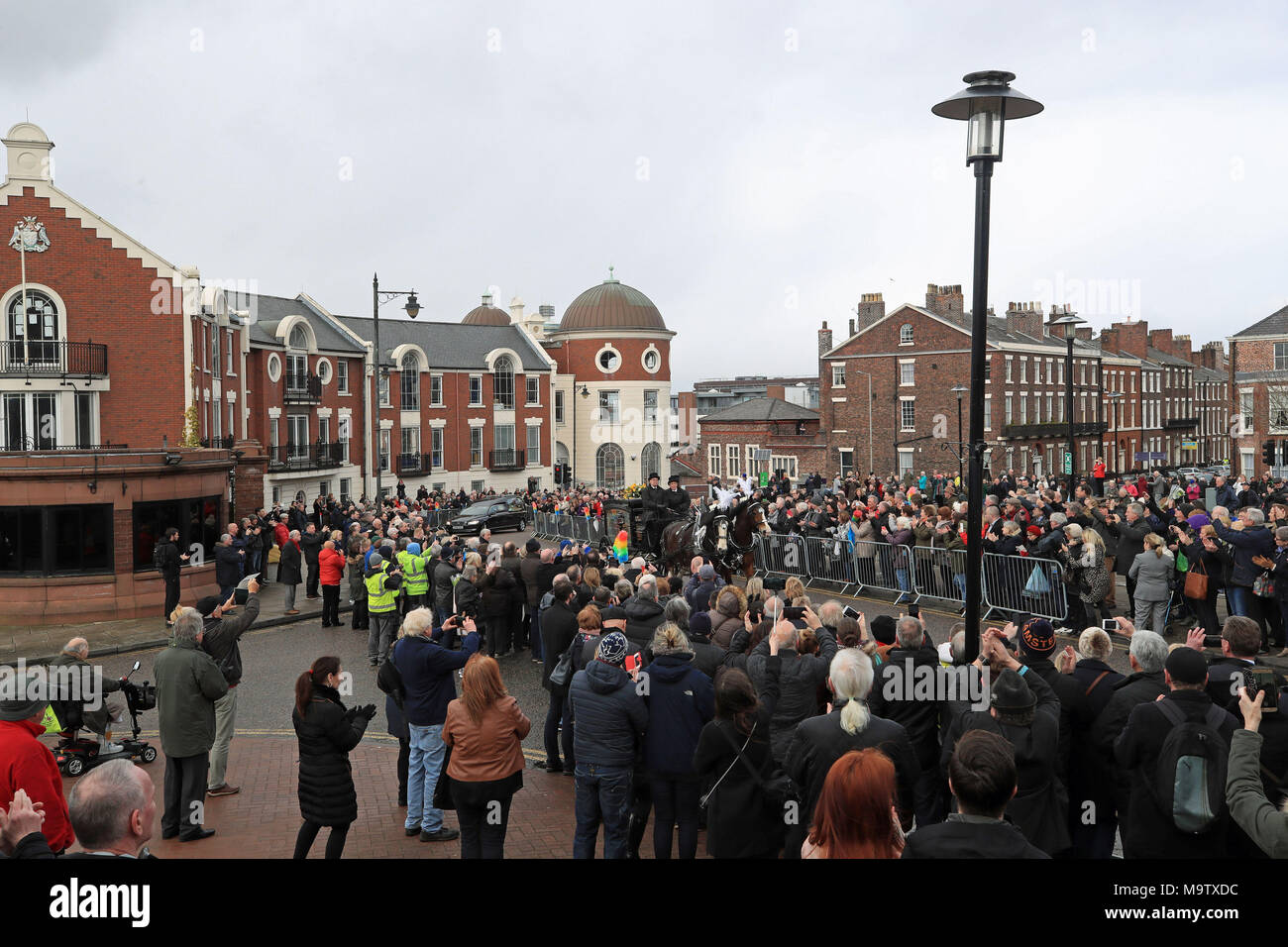 The funeral cortege arrives at Liverpool Anglican Cathedral ahead of ...