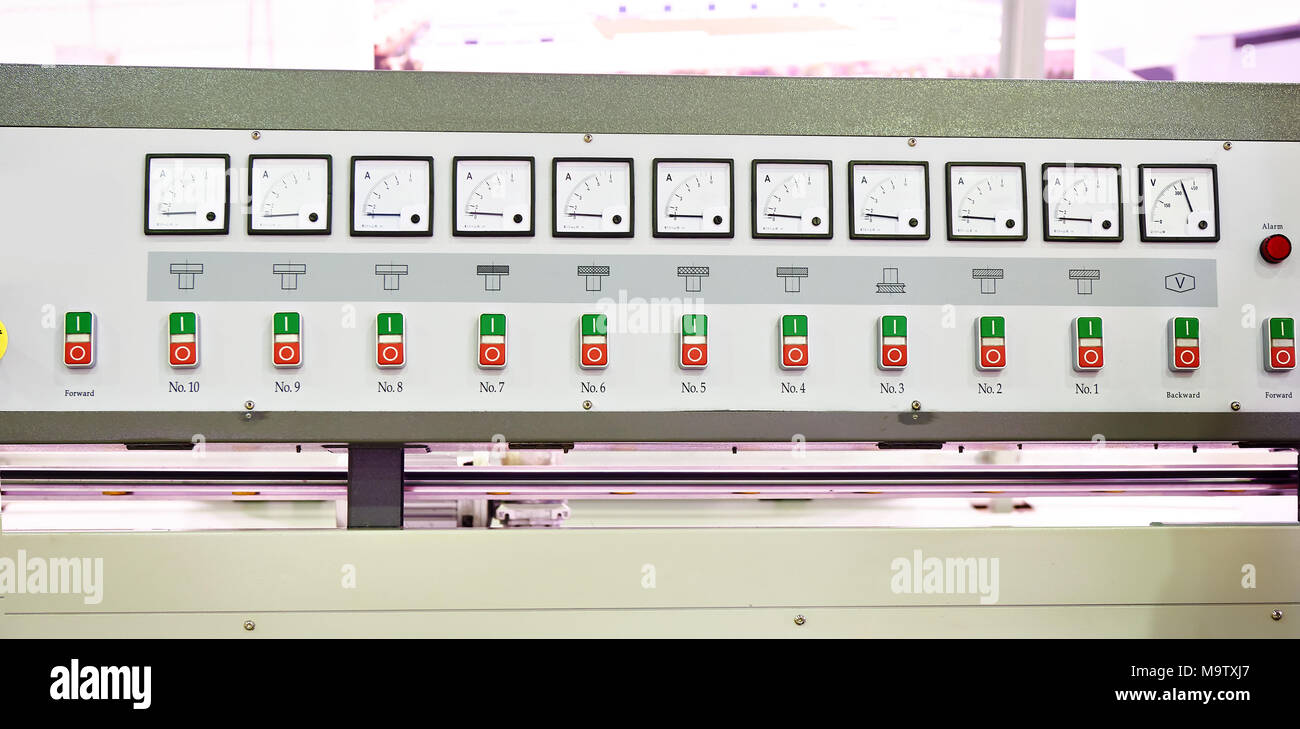 Electrical measuring equipment with ammeters Stock Photo - Alamy