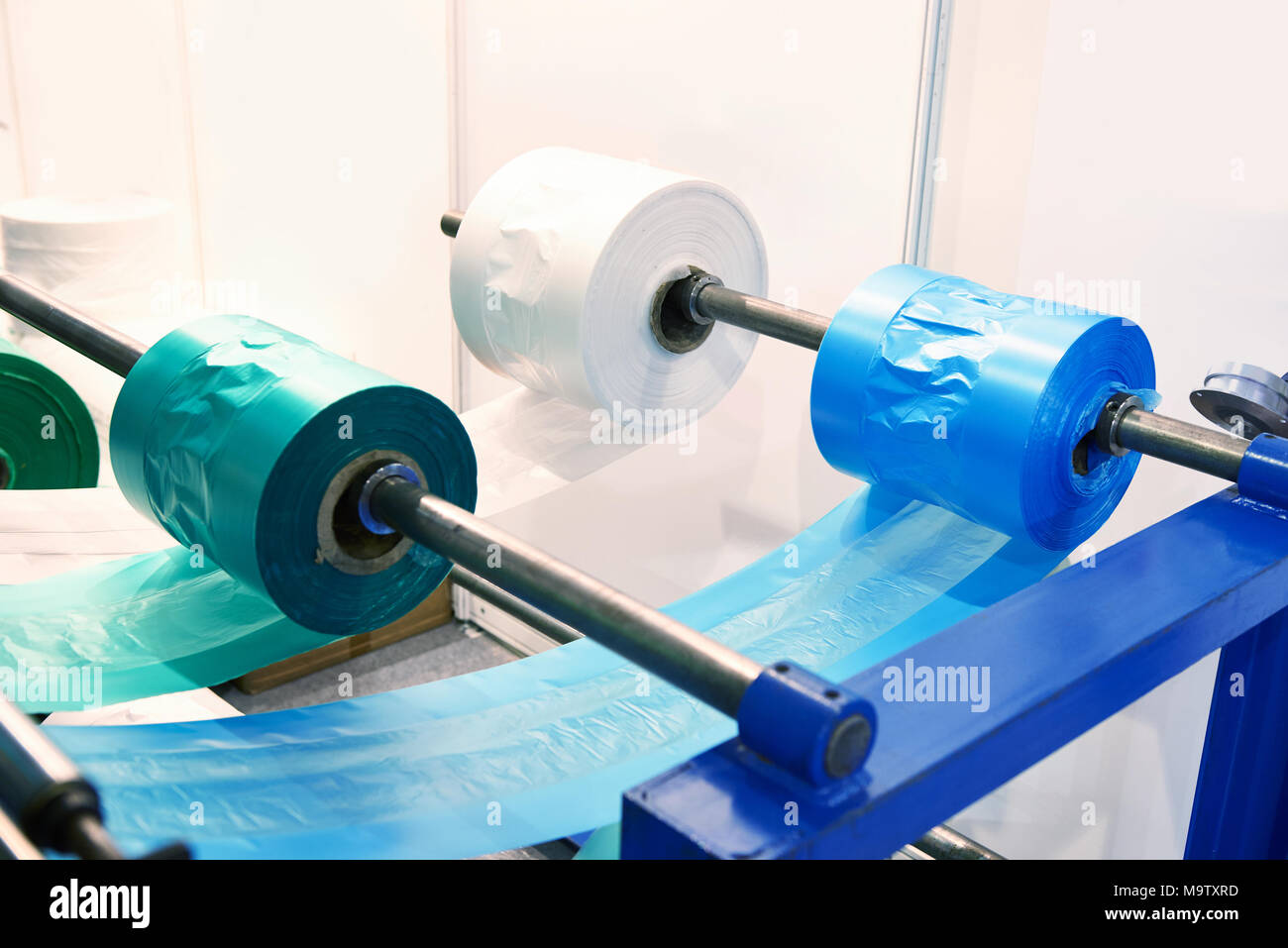 Machine for the production of plastic bags Stock Photo - Alamy
