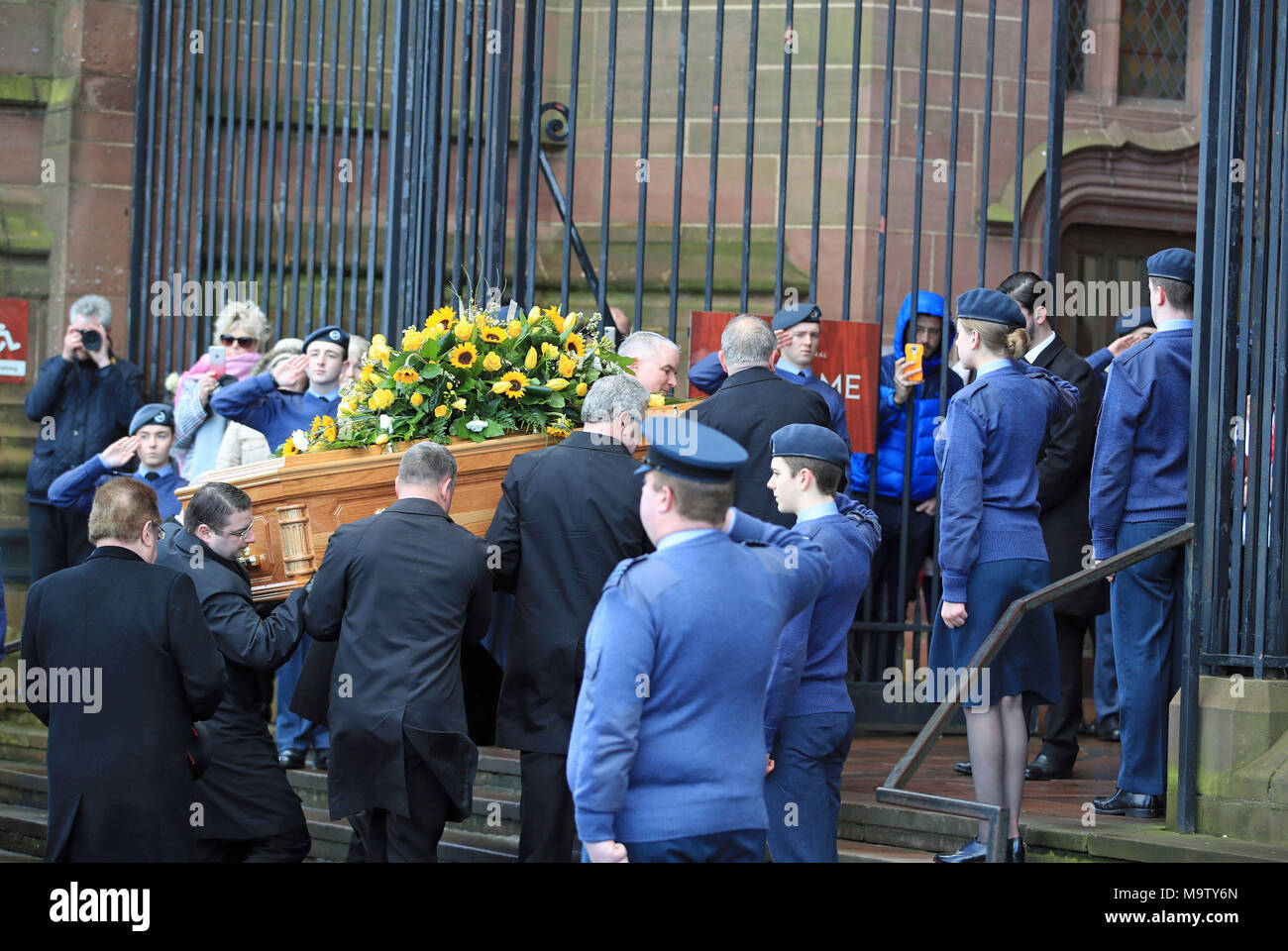 Sir Ken Dodd's coffin is carried into Liverpool Anglican Cathedral for ...