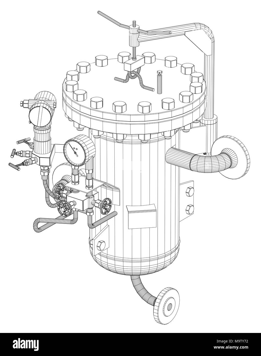 Wire-frame industrial equipment Stock Photo - Alamy