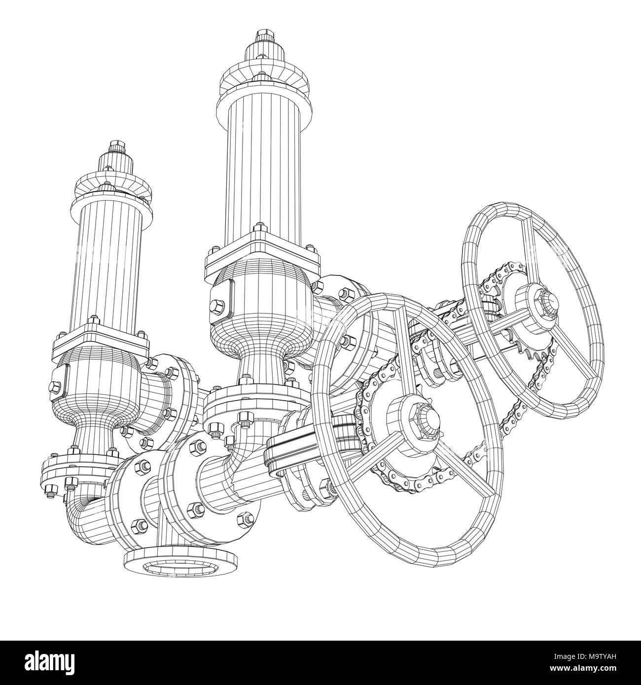 3d rendering wireframe model isolated hi-res stock photography and ...