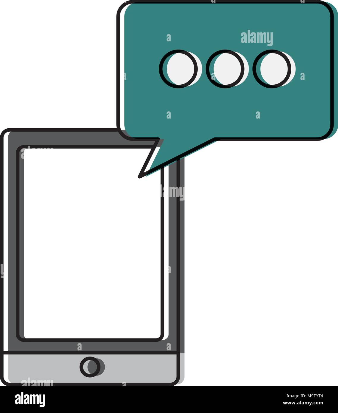 tablet device with speech bubble Stock Vector Image & Art - Alamy