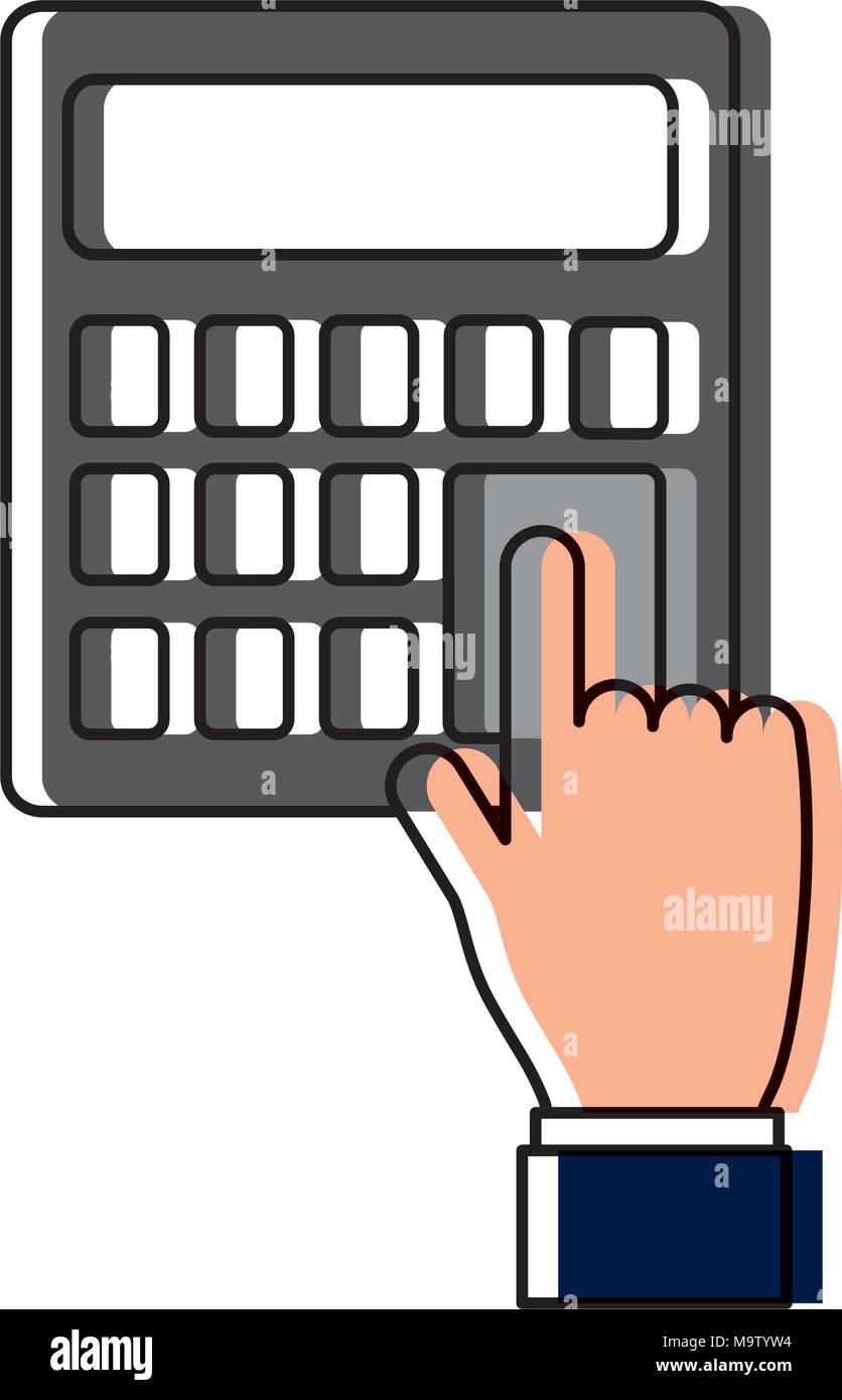 hand human with calculator Stock Vector Image & Art - Alamy