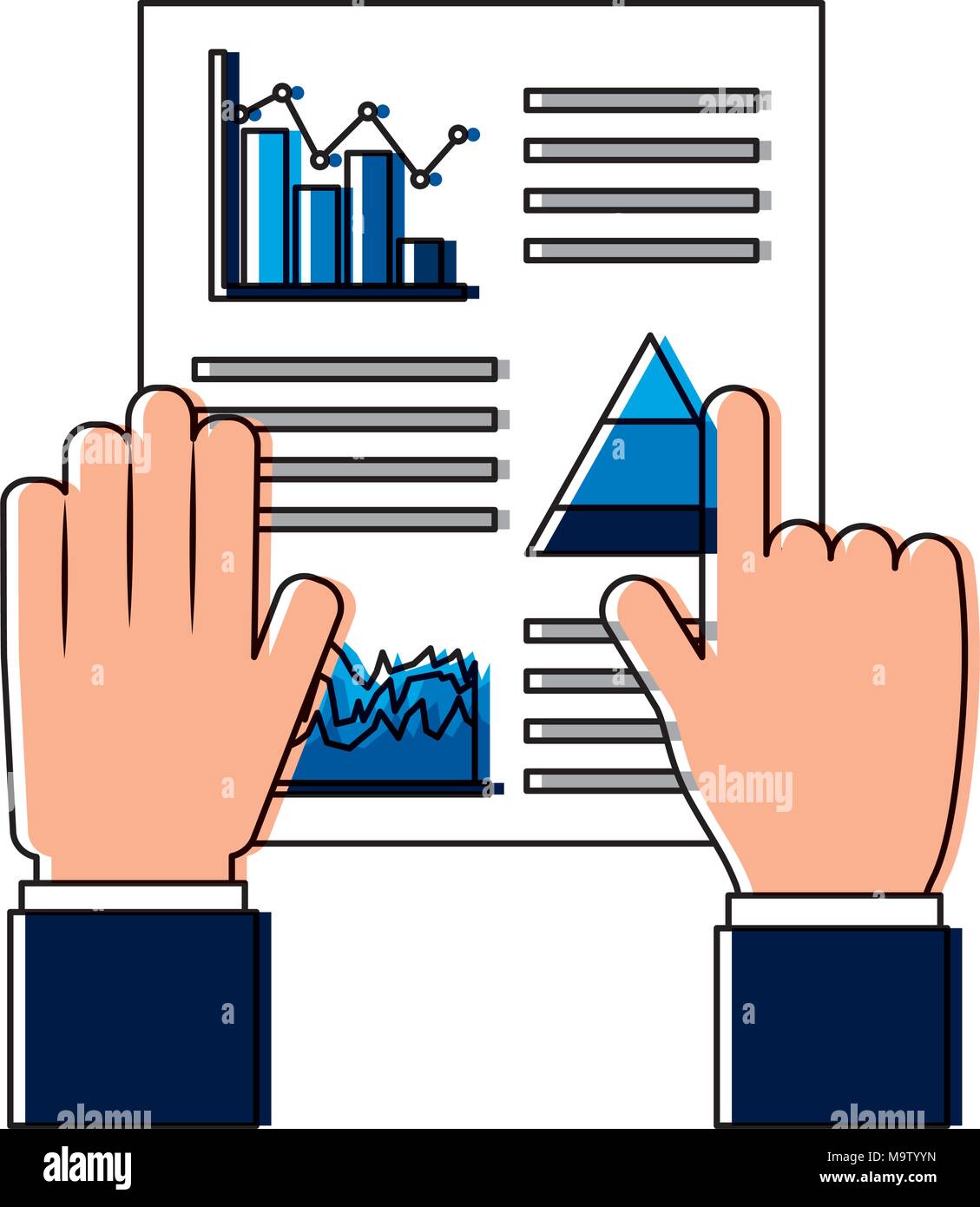 hand reading document with statistics Stock Vector Image & Art - Alamy