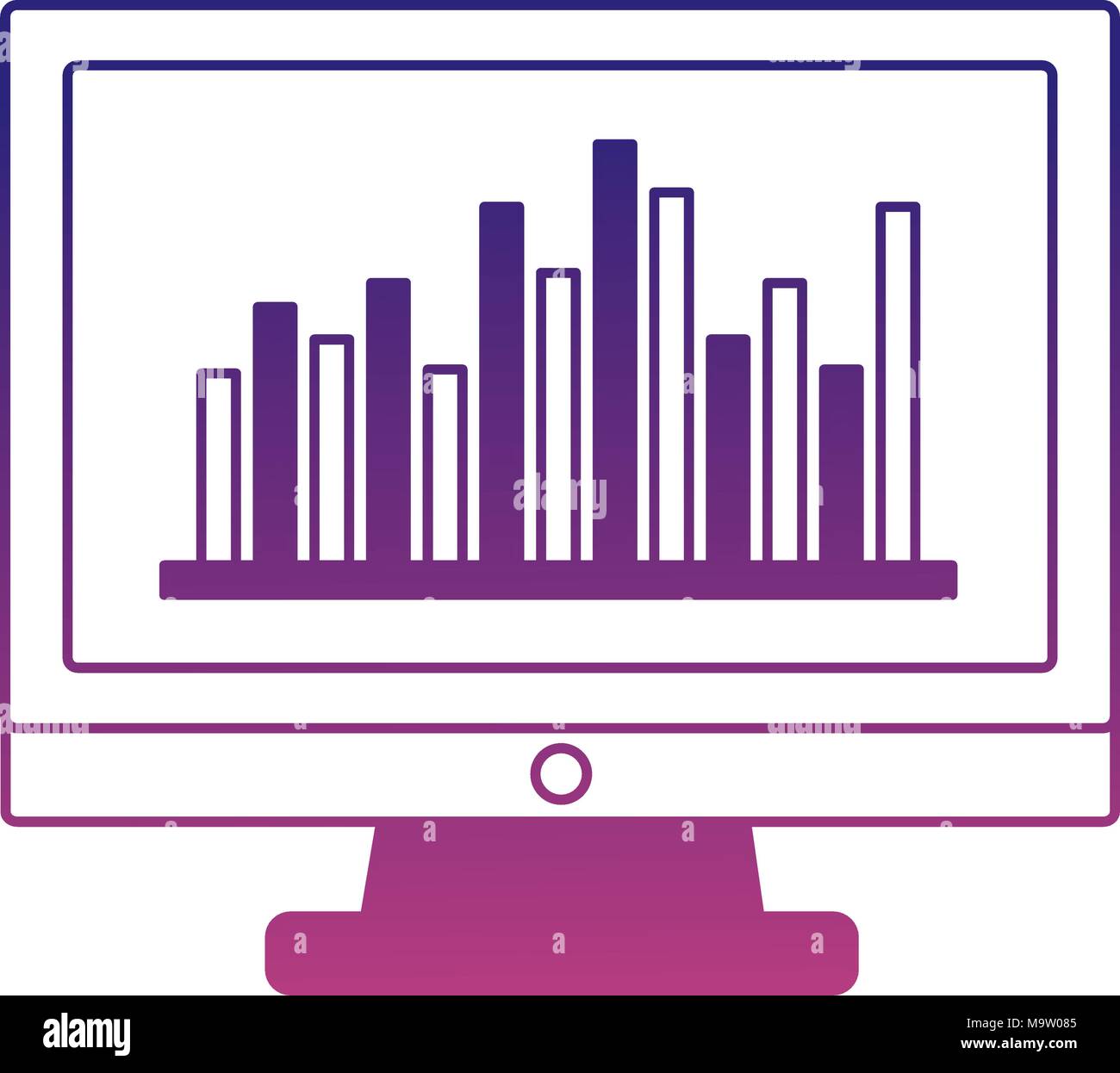 monitor computer tech with statistics Stock Vector Image & Art - Alamy