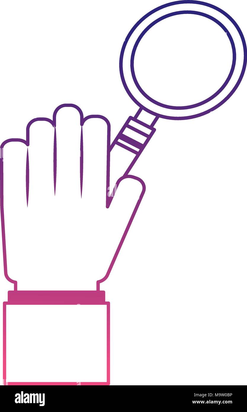 hand with magnifying glass isolated icon Stock Vector Image & Art - Alamy