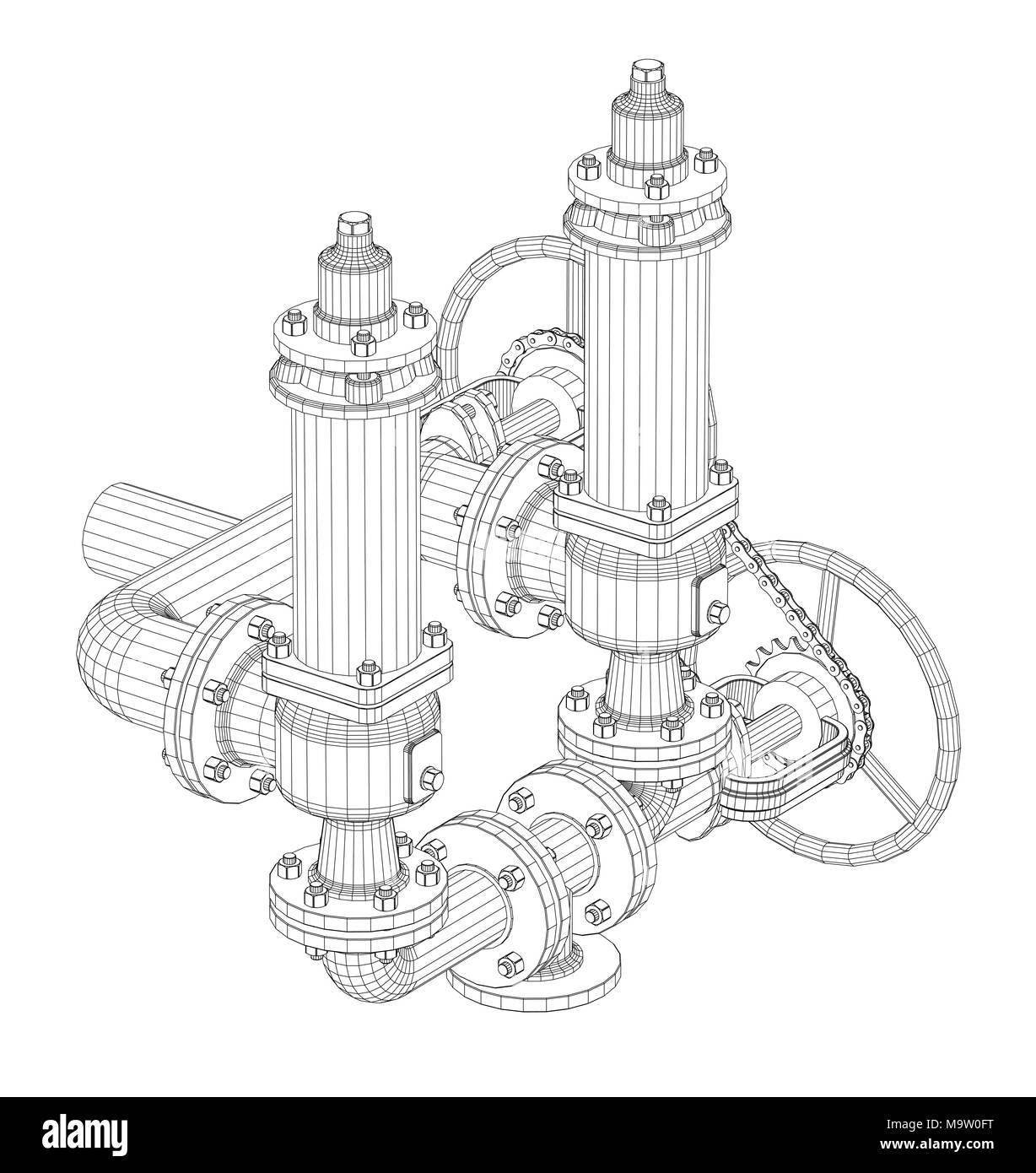 Wire-frame industrial equipment Stock Photo - Alamy