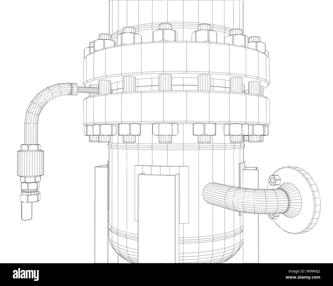 Wire-frame industrial equipment Stock Photo - Alamy