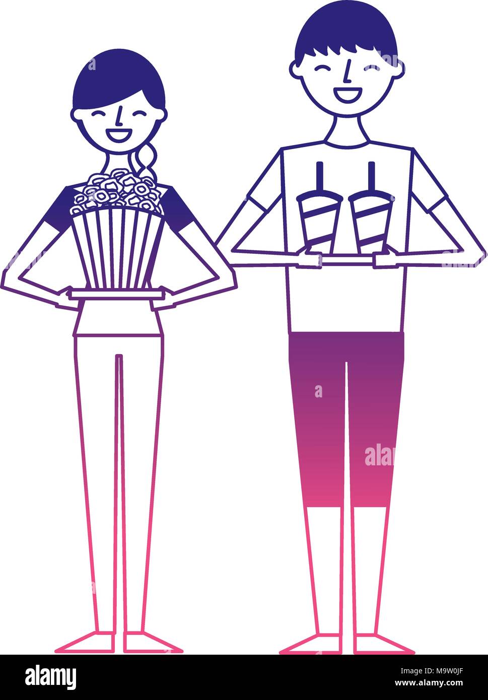 Two people sitting eating Stock Vector Images - Alamy