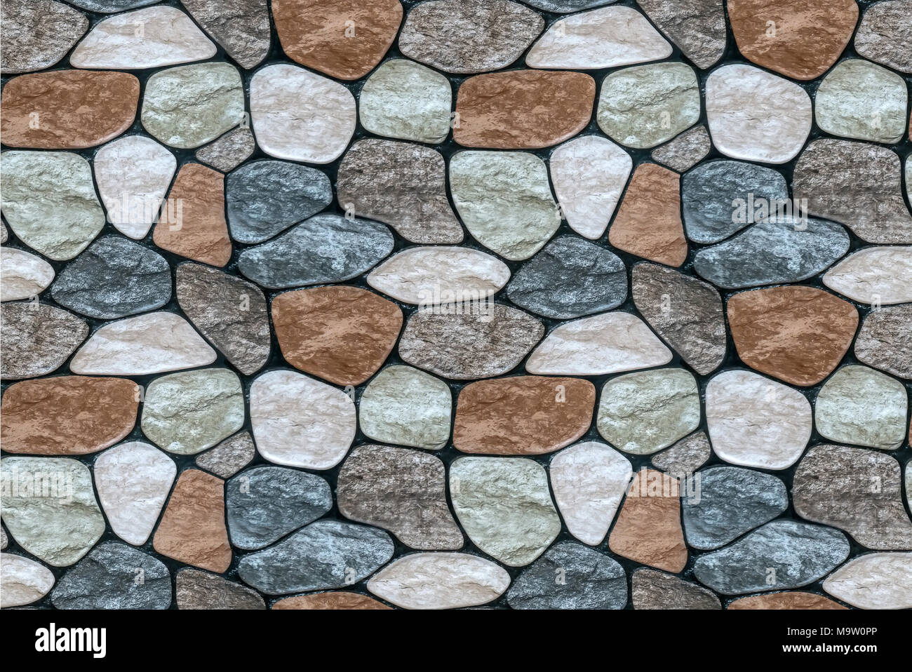 Wall of small stone texture background. endless seamless background ...