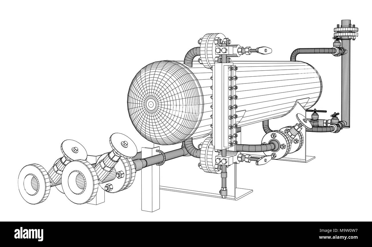 Wire-frame industrial equipment Stock Photo - Alamy