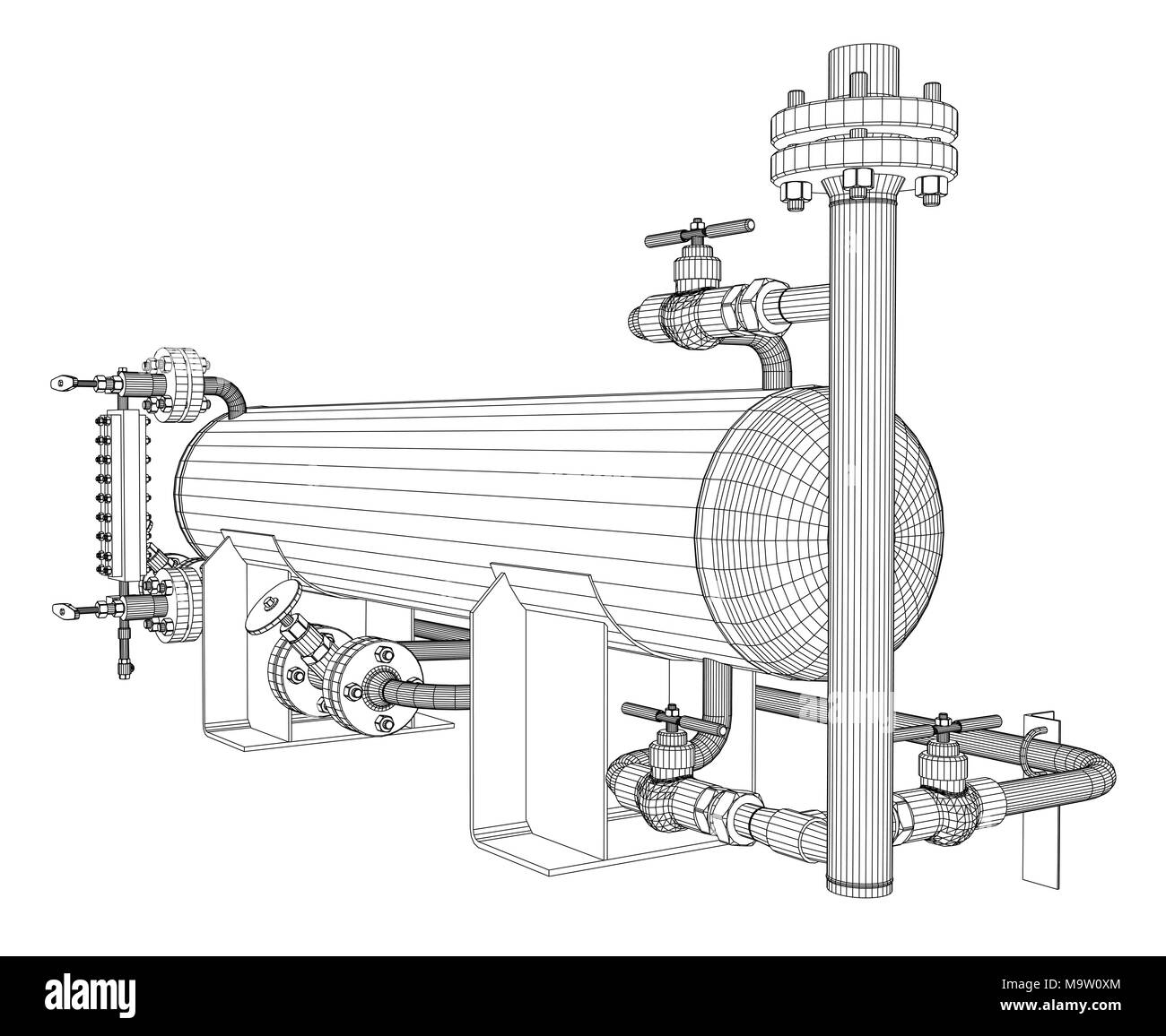 Wire-frame industrial equipment Stock Photo - Alamy