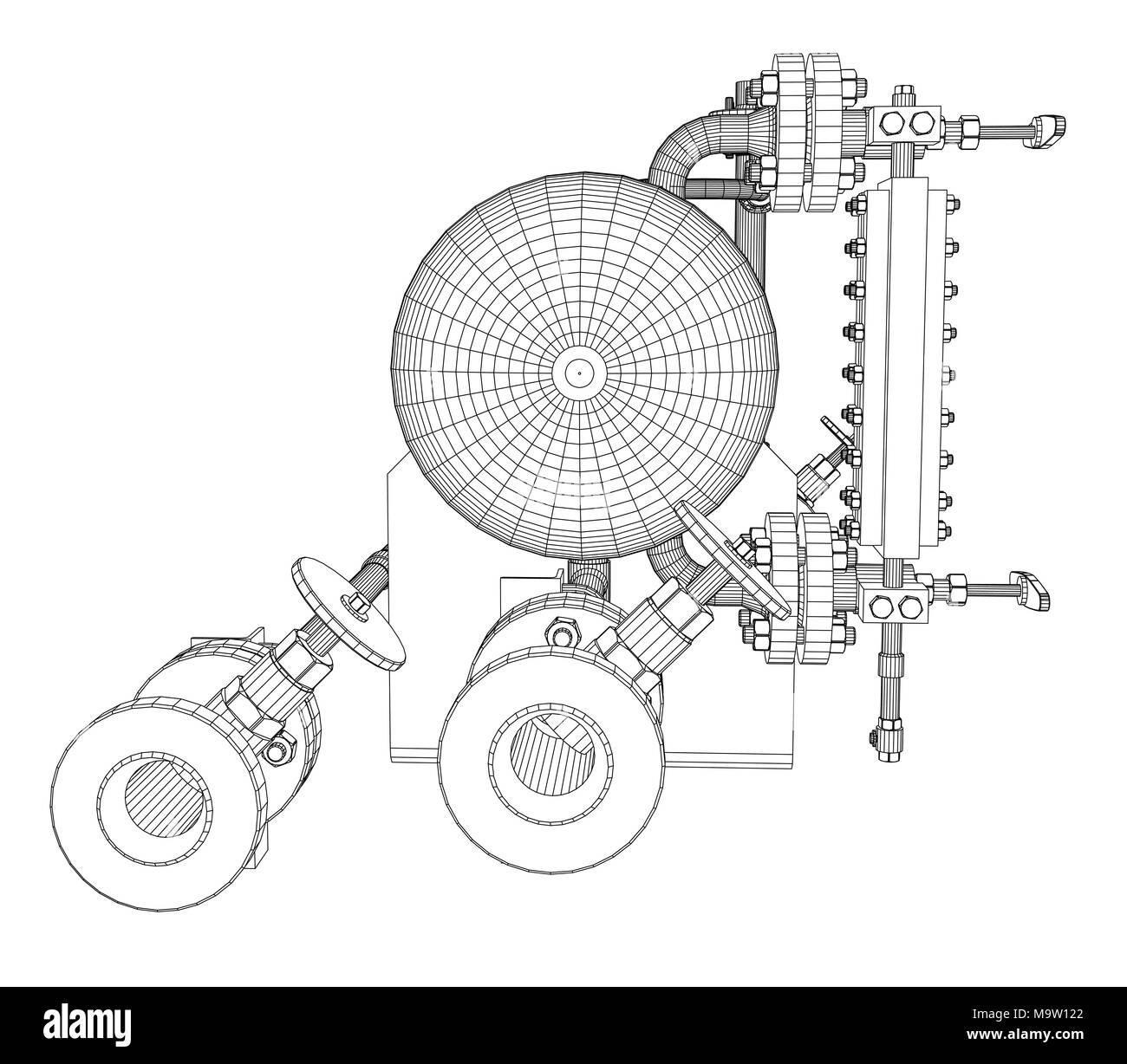 Wire-frame industrial equipment Stock Photo - Alamy