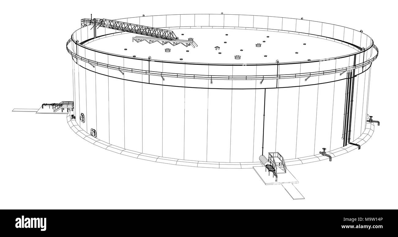 Wire-frame oil tank Stock Photo - Alamy