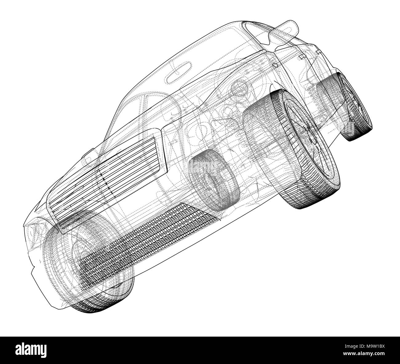 Concept car. 3d illustration Stock Photo - Alamy