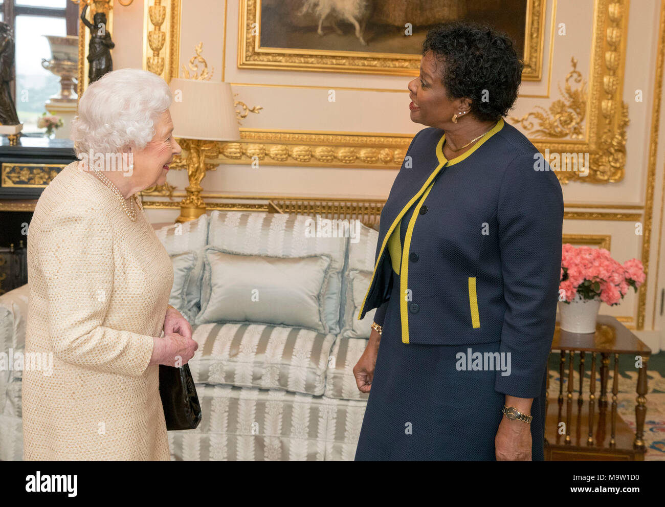 Queen Elizabeth II receives Governor-General of Barbados Dame Sandra ...