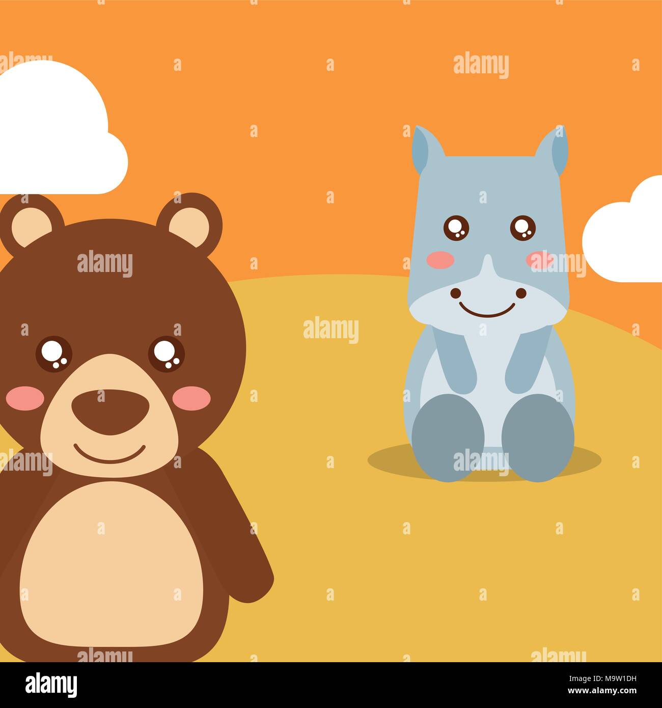 Cute baby hippo monkey Stock Vector Images - Alamy