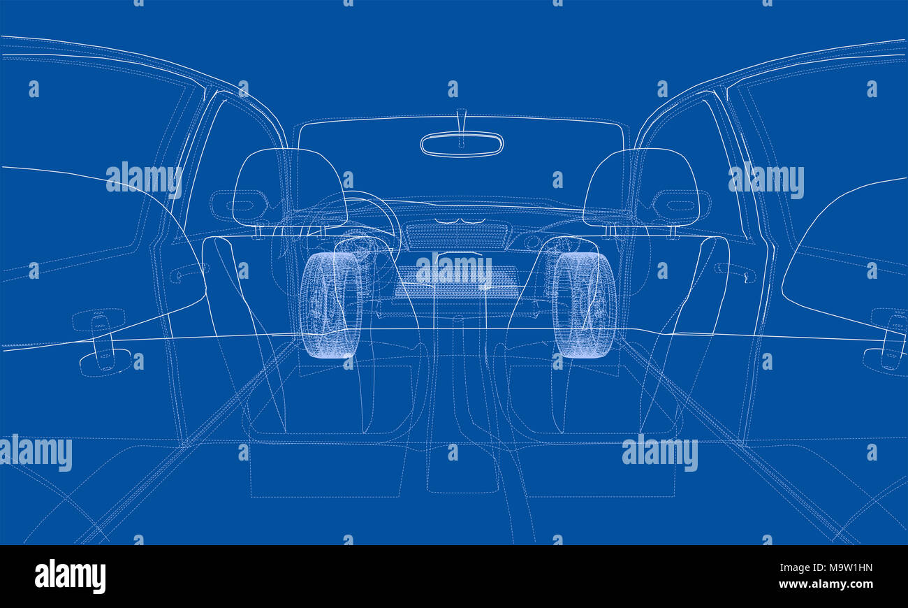 Concept car. 3d rendering Stock Photo - Alamy