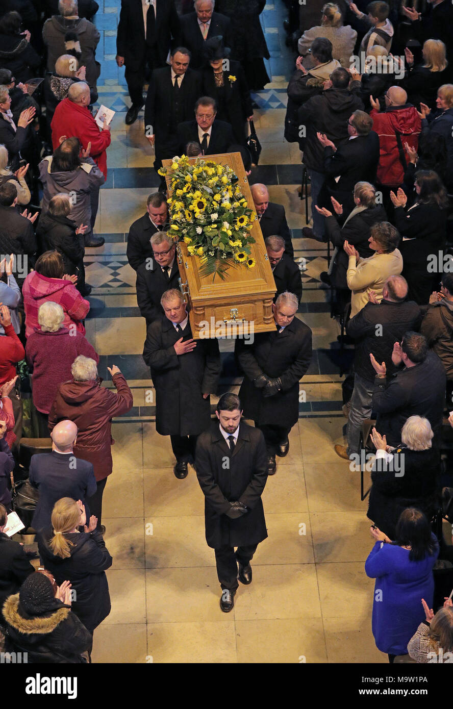 Sir Ken Dodd's wife Lady Anne and nephew John Lewis walk together ...