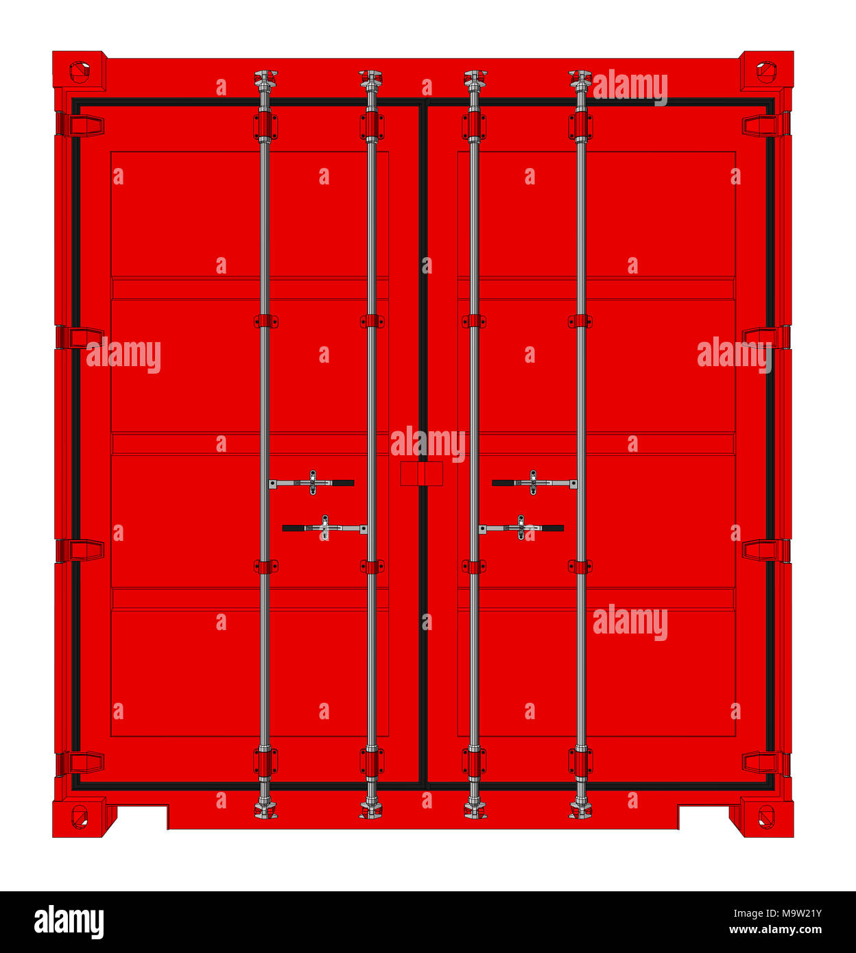 Cargo container, 3d illustration Stock Photo - Alamy