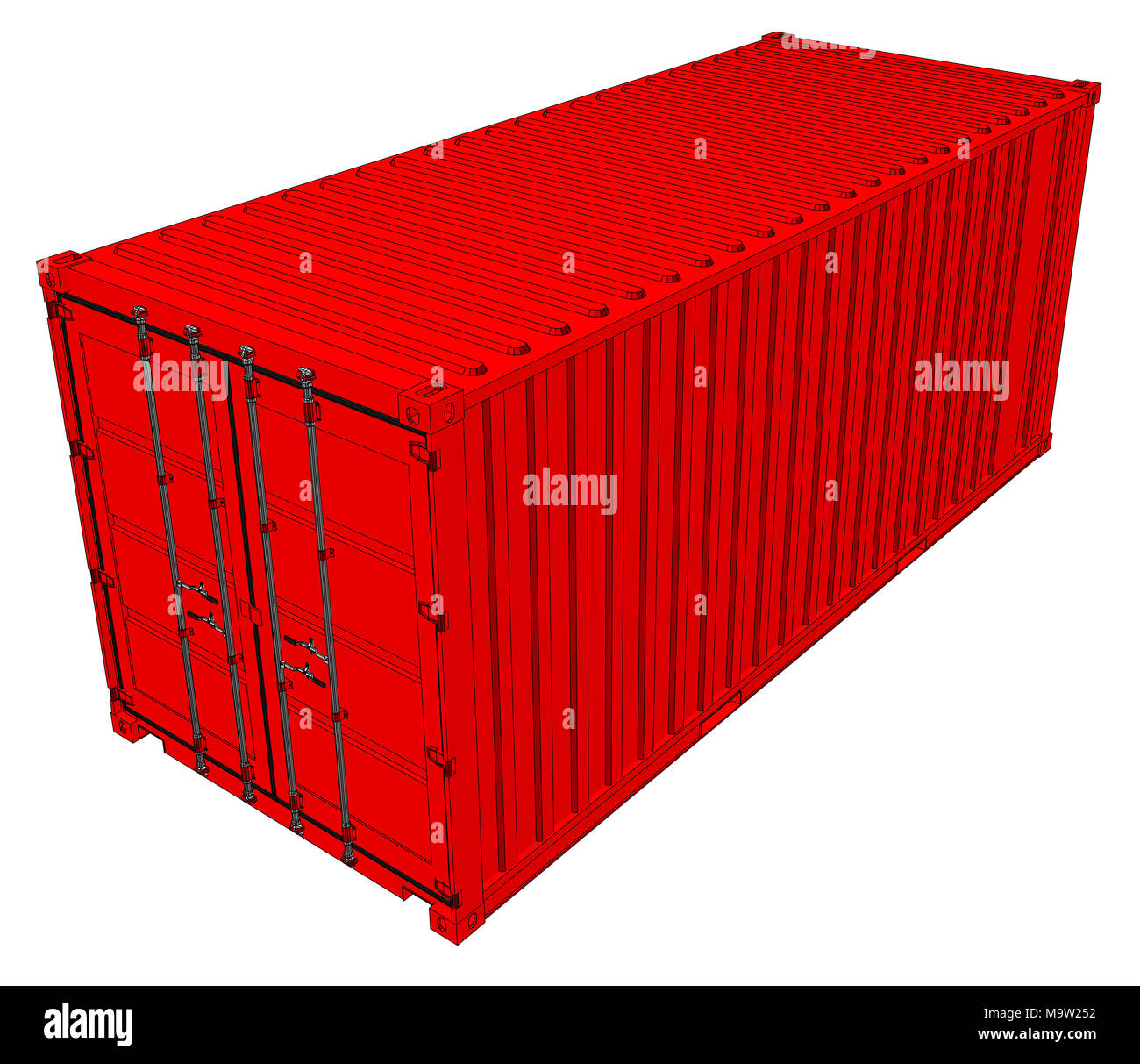 Cargo container, 3d illustration Stock Photo - Alamy