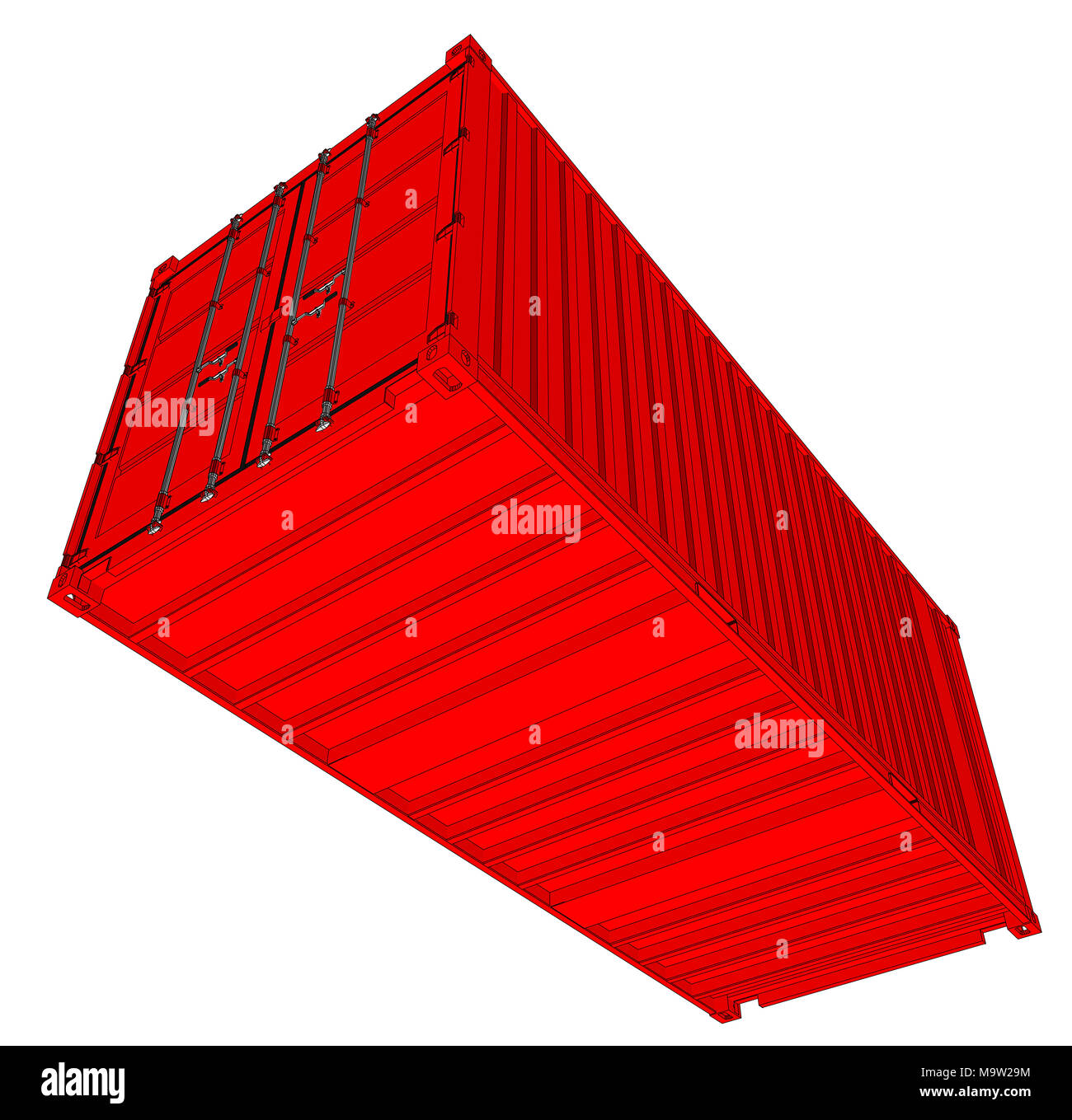 Cargo container, 3d illustration Stock Photo - Alamy