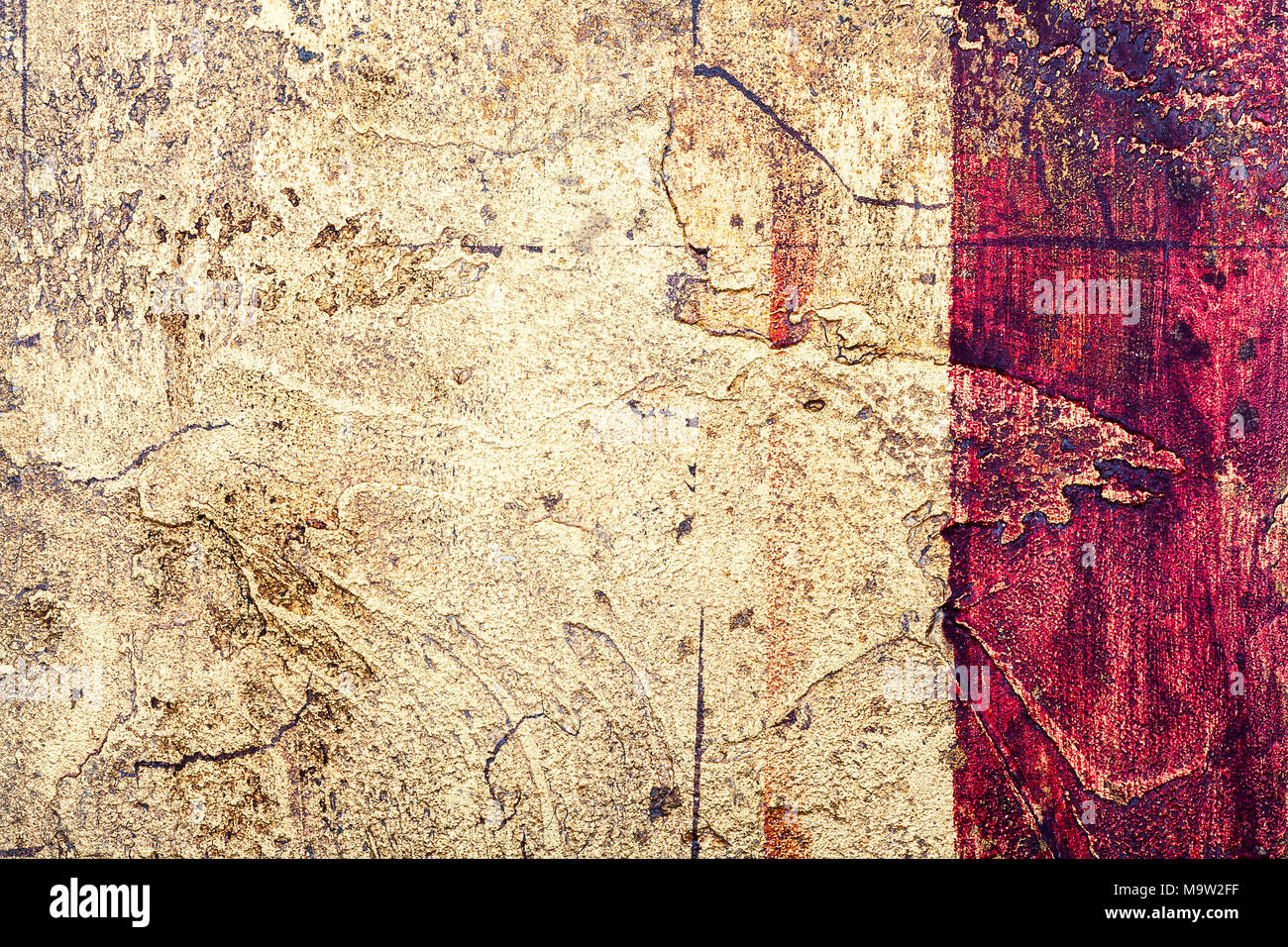 Red with golden bumpy wall stucco texture background Stock Photo - Alamy