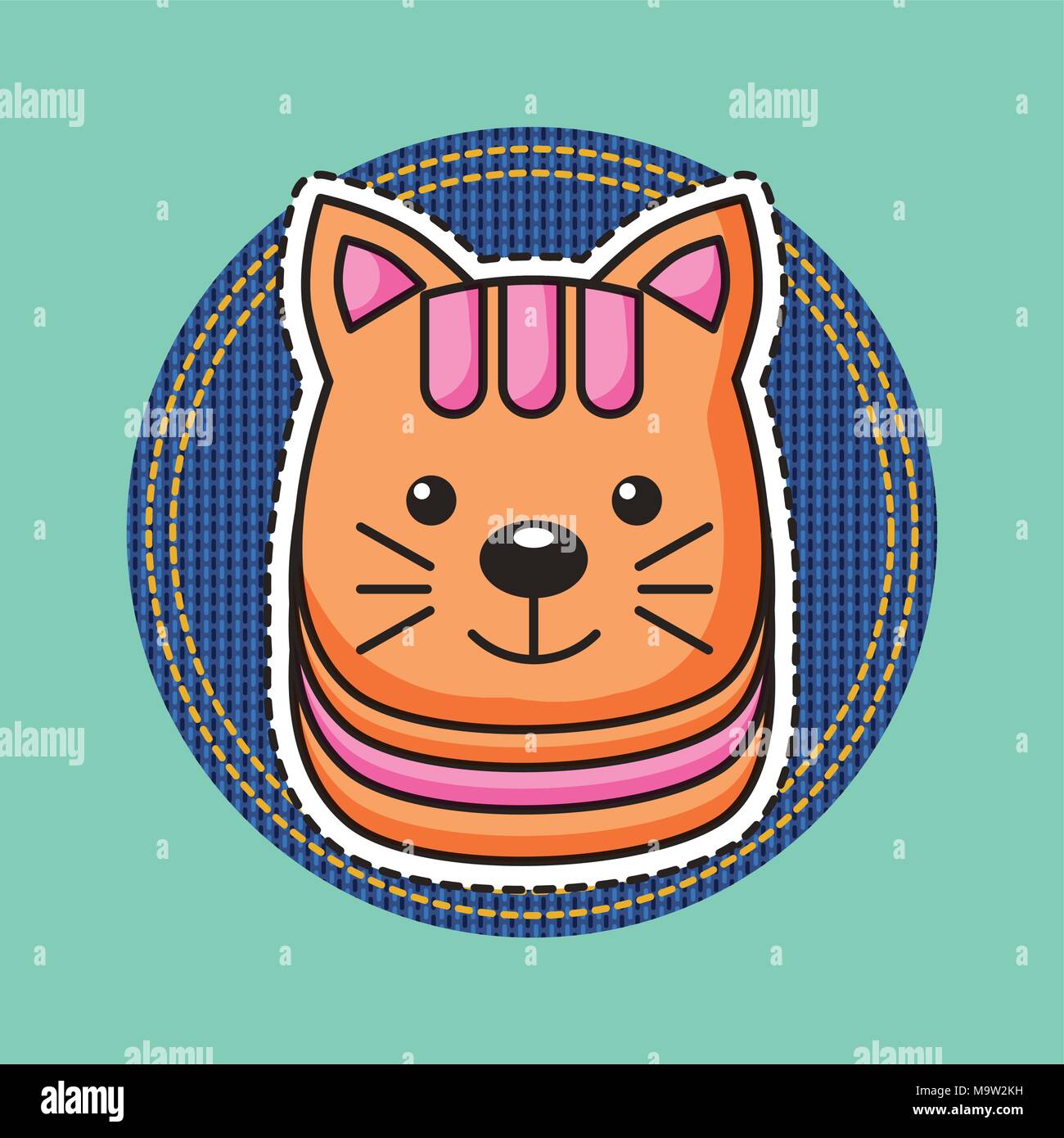 White cat with patches Stock Vector Images - Alamy