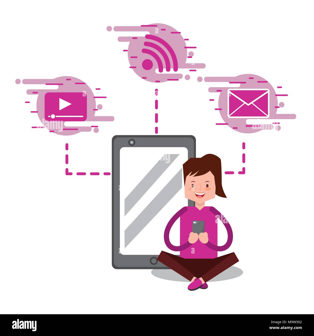 people characters with smartphone Stock Vector Image & Art - Alamy