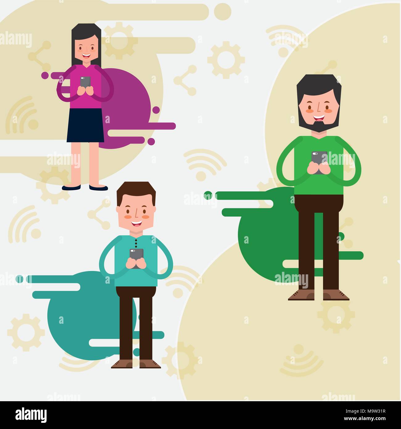 people characters with smartphone Stock Vector Image & Art - Alamy