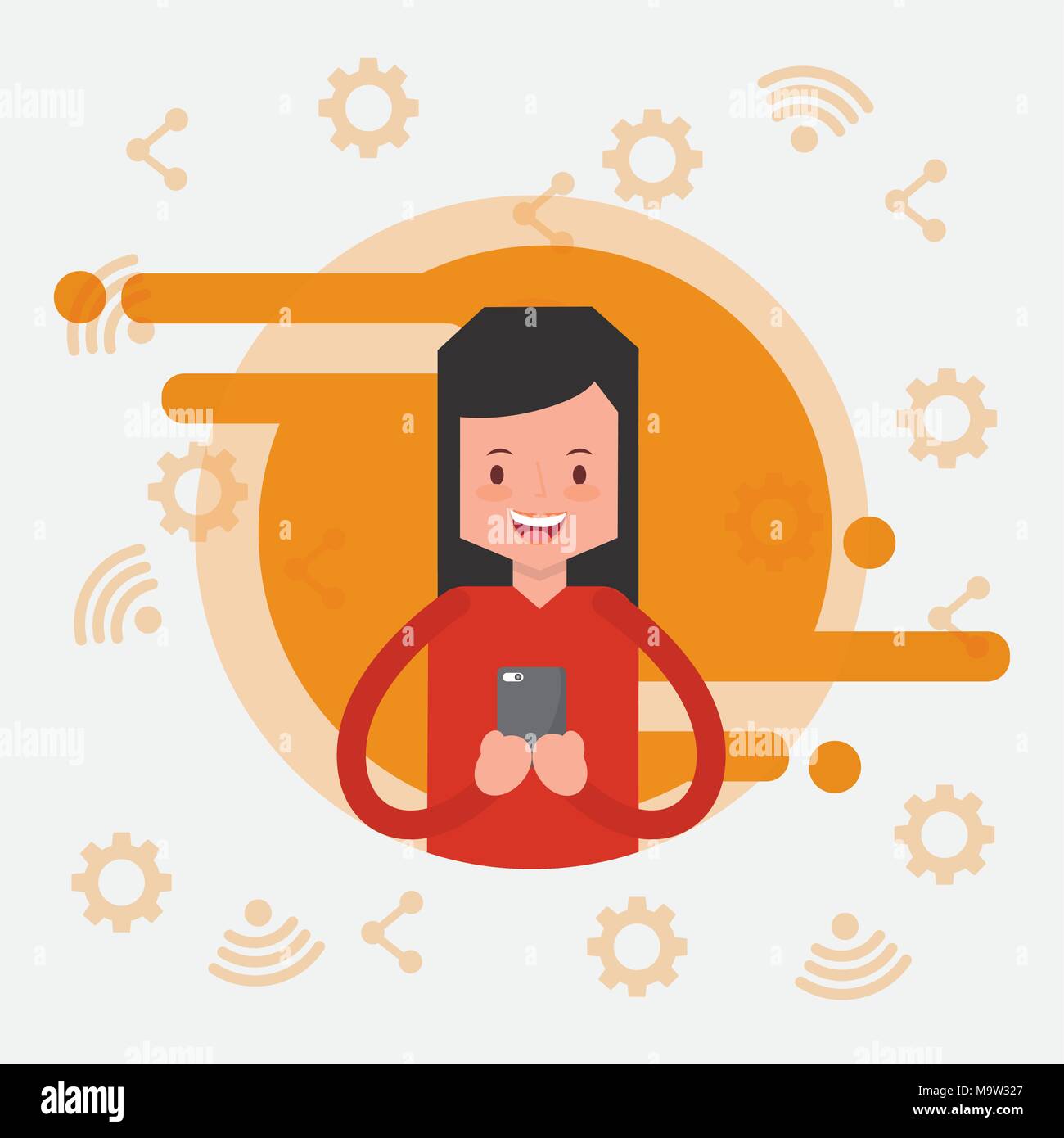 people characters with smartphone Stock Vector Image & Art - Alamy