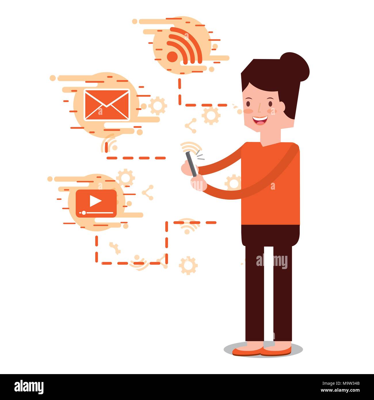 people characters with smartphone Stock Vector Image & Art - Alamy