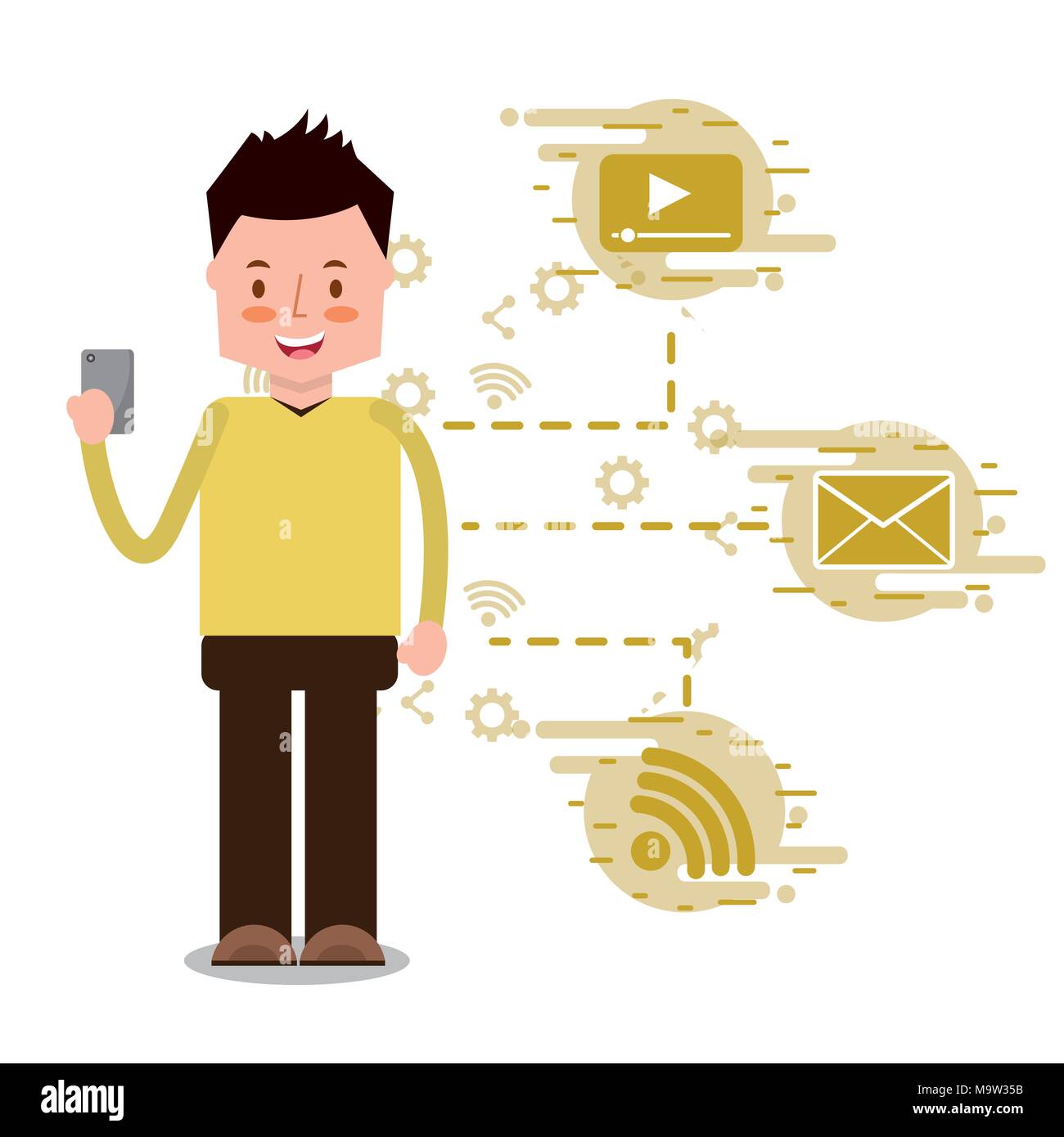 people characters with smartphone Stock Vector Image & Art - Alamy