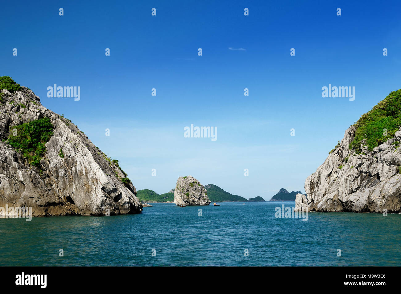 Vietnam - rock island in Halong Bay National Park (UNESCO). The most ...