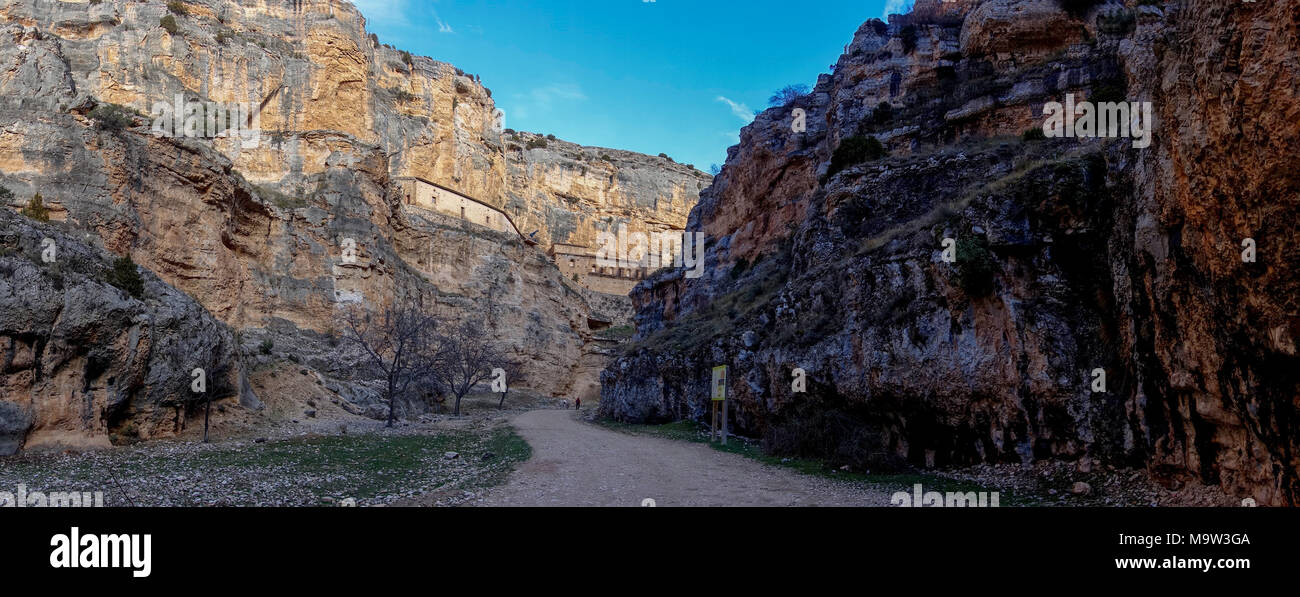 River canyon Mesa and jaraba monastery, Spain Stock Photo - Alamy