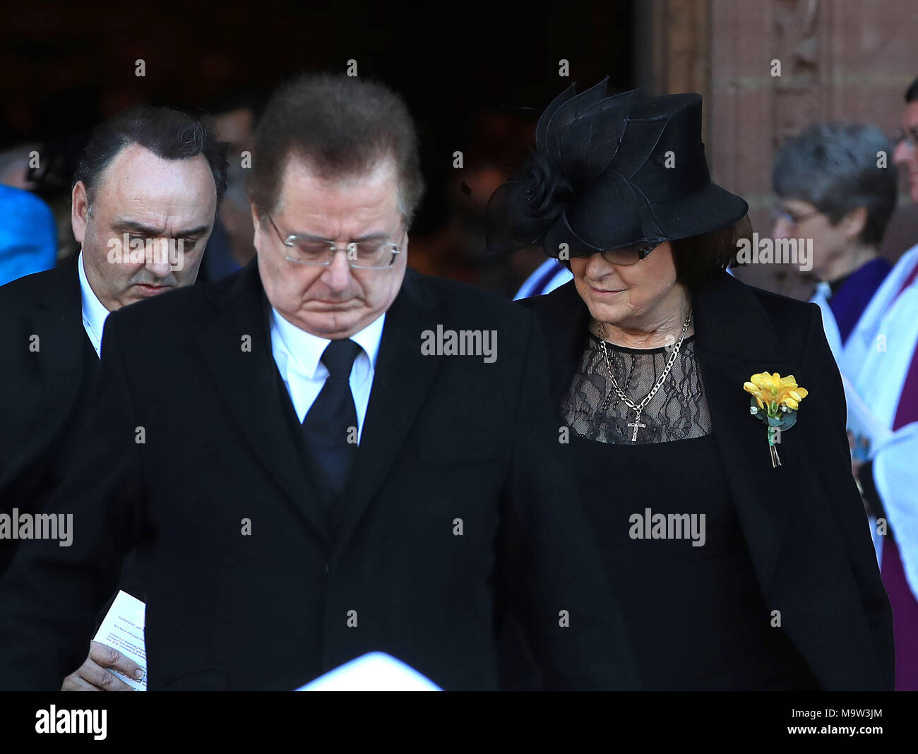 Sir Ken Dodd's wife Lady Anne after the funeral service of Sir Ken Dodd ...