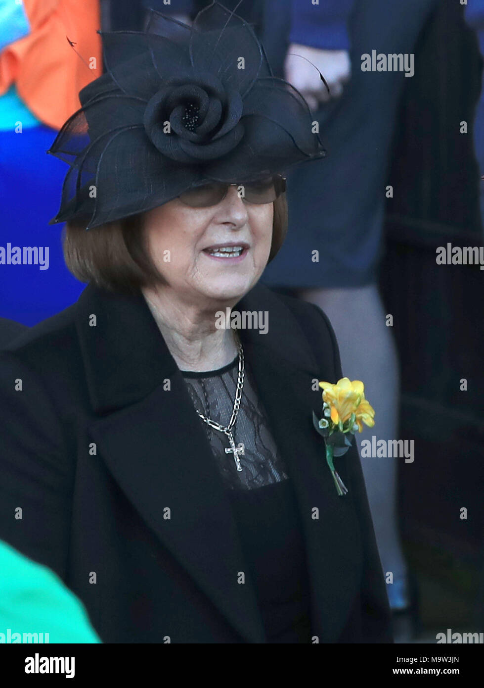 Sir Ken Dodd's wife Lady Anne after the funeral service of Sir Ken Dodd ...