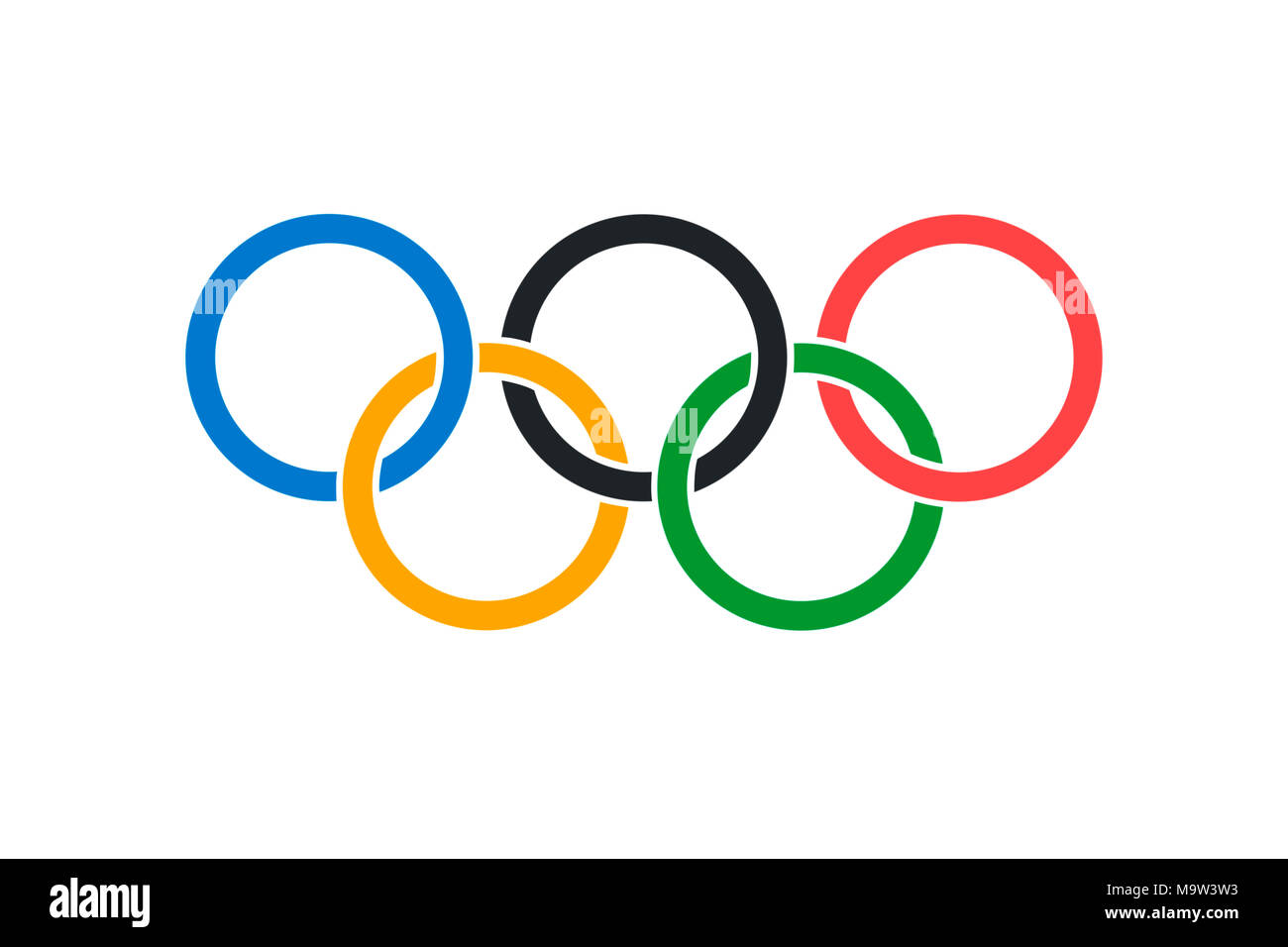 Olympic rings flag hi-res stock photography and images - Alamy