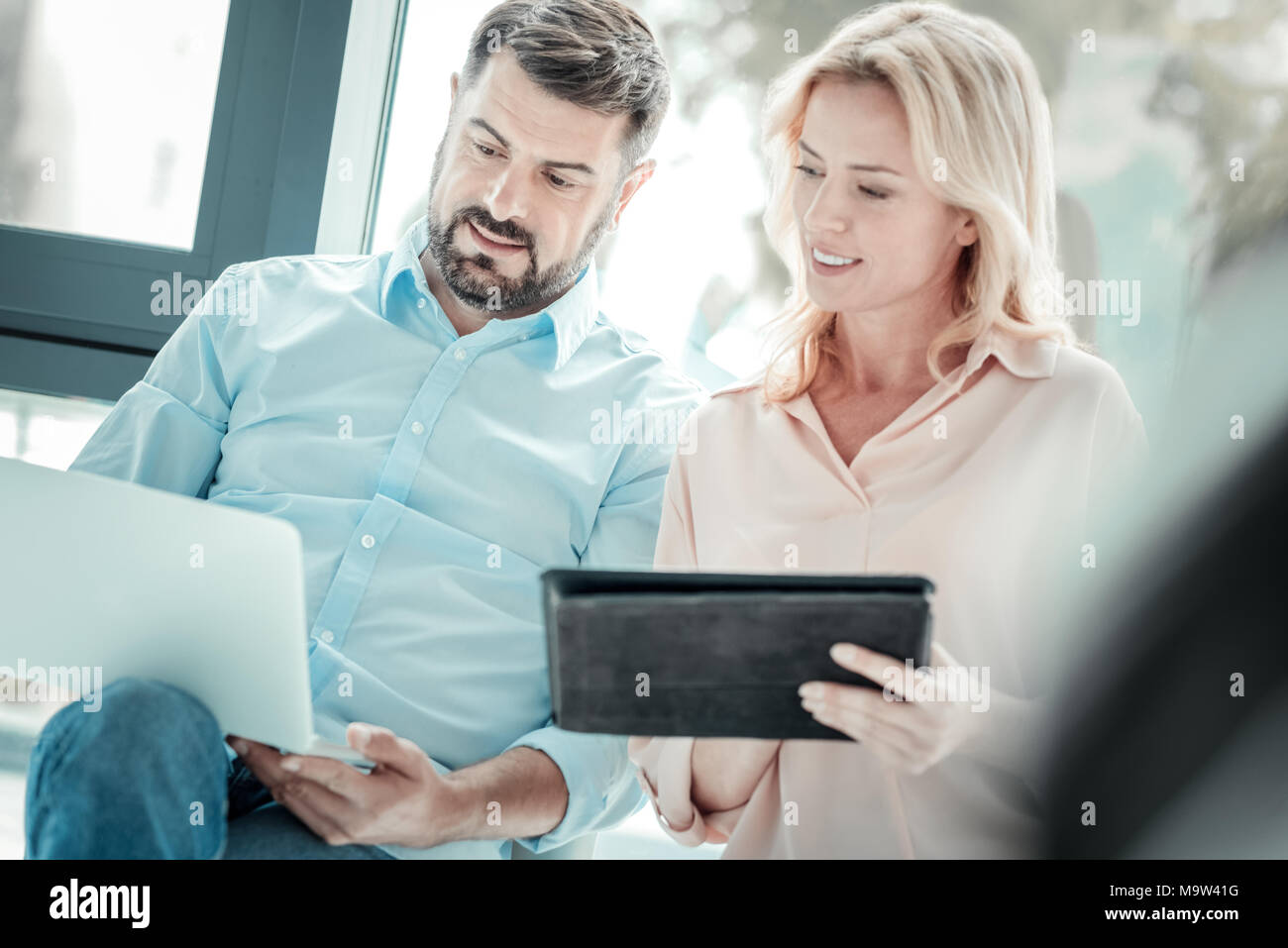 Attentive woman listening to her partner Stock Photo - Alamy